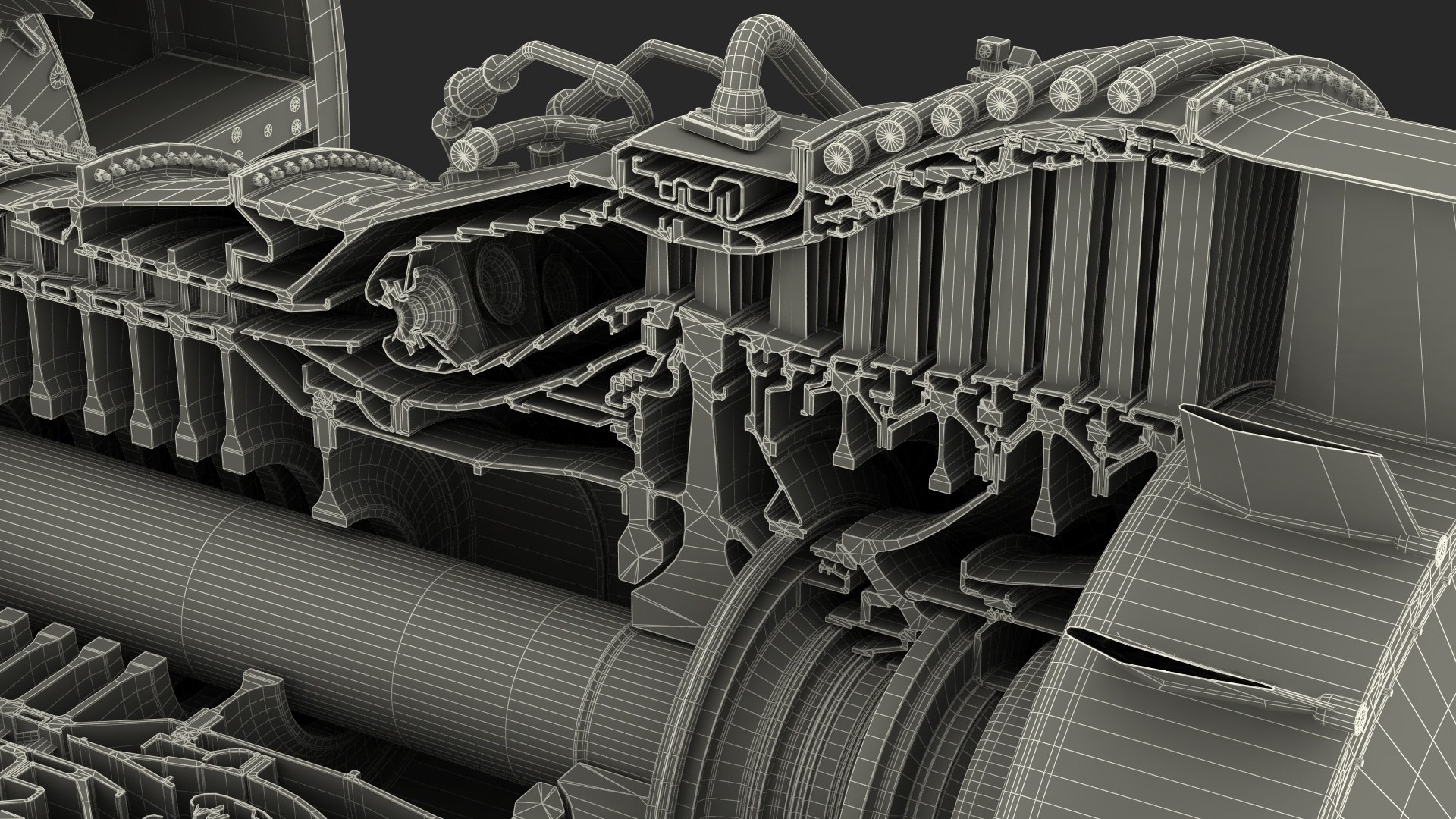 Aircraft Turbofan Engine CFM International CFM56 Sectioned 3D model ...