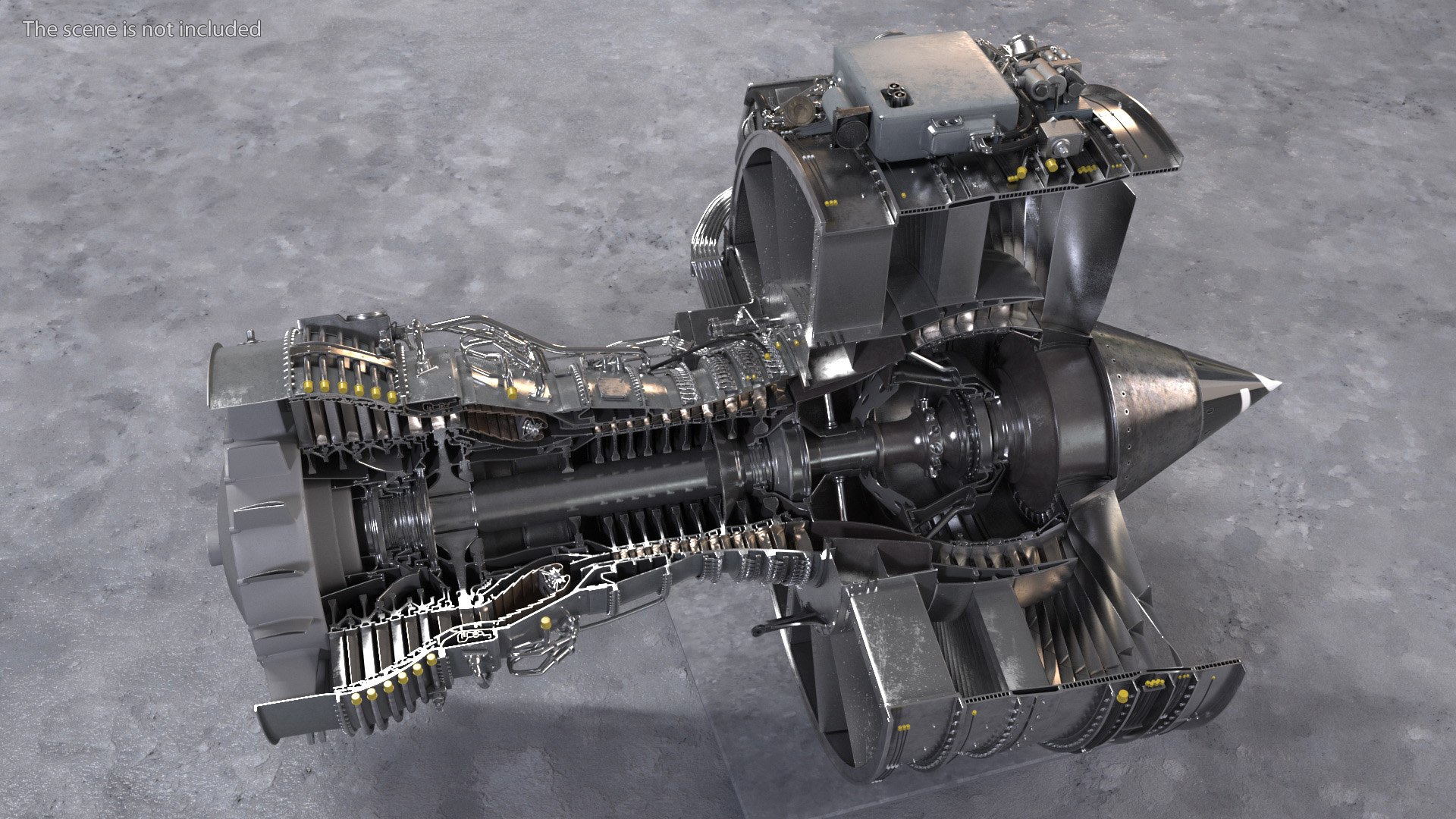 Aircraft Turbofan Engine CFM International CFM56 Sectioned 3D Model ...