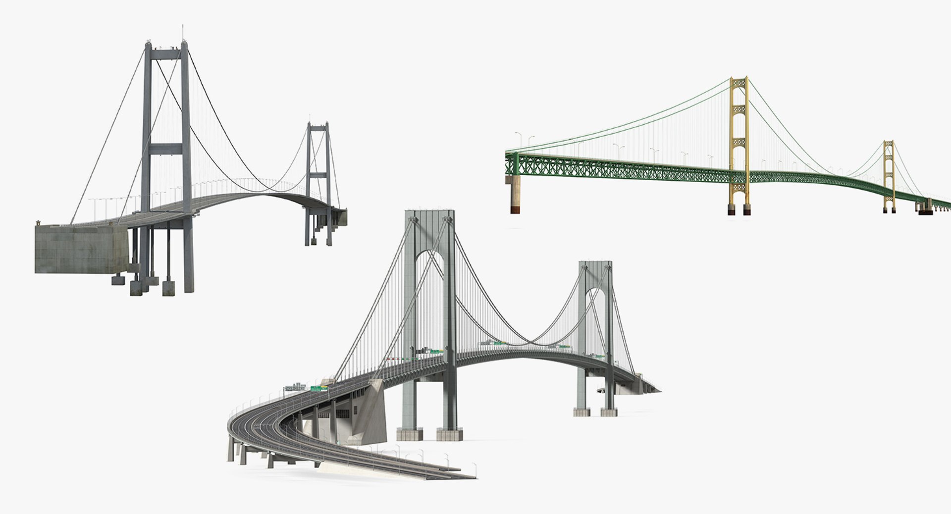 Suspension Bridges Collection 3D model - TurboSquid 1923827