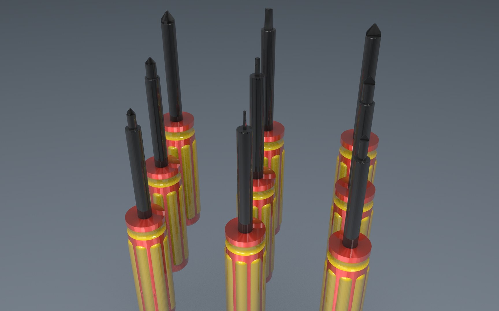 3d model of screwdriver set