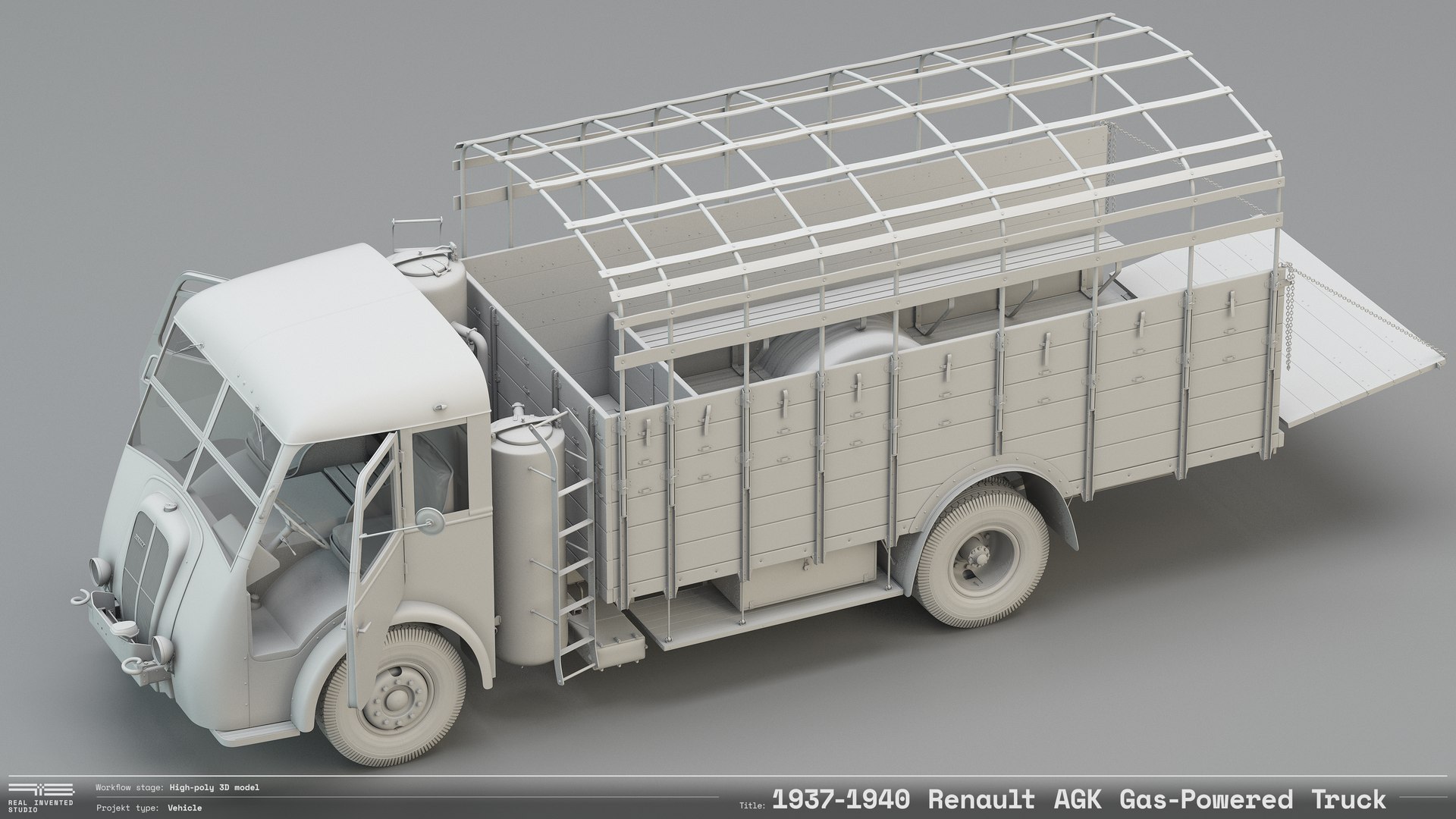 Renault AGK Cargo Truck With Gas Generator 3D Model - TurboSquid 2281439