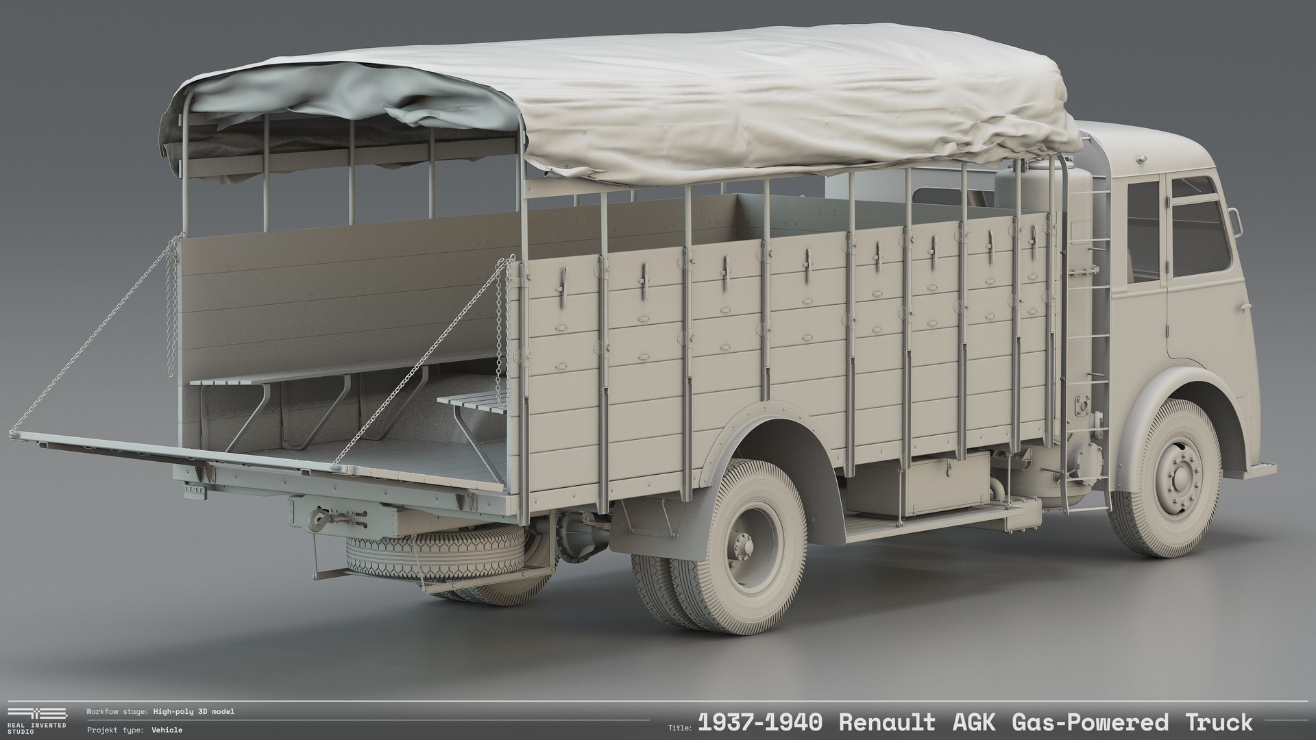 Renault AGK Cargo Truck With Gas Generator 3D Model - TurboSquid 2281439