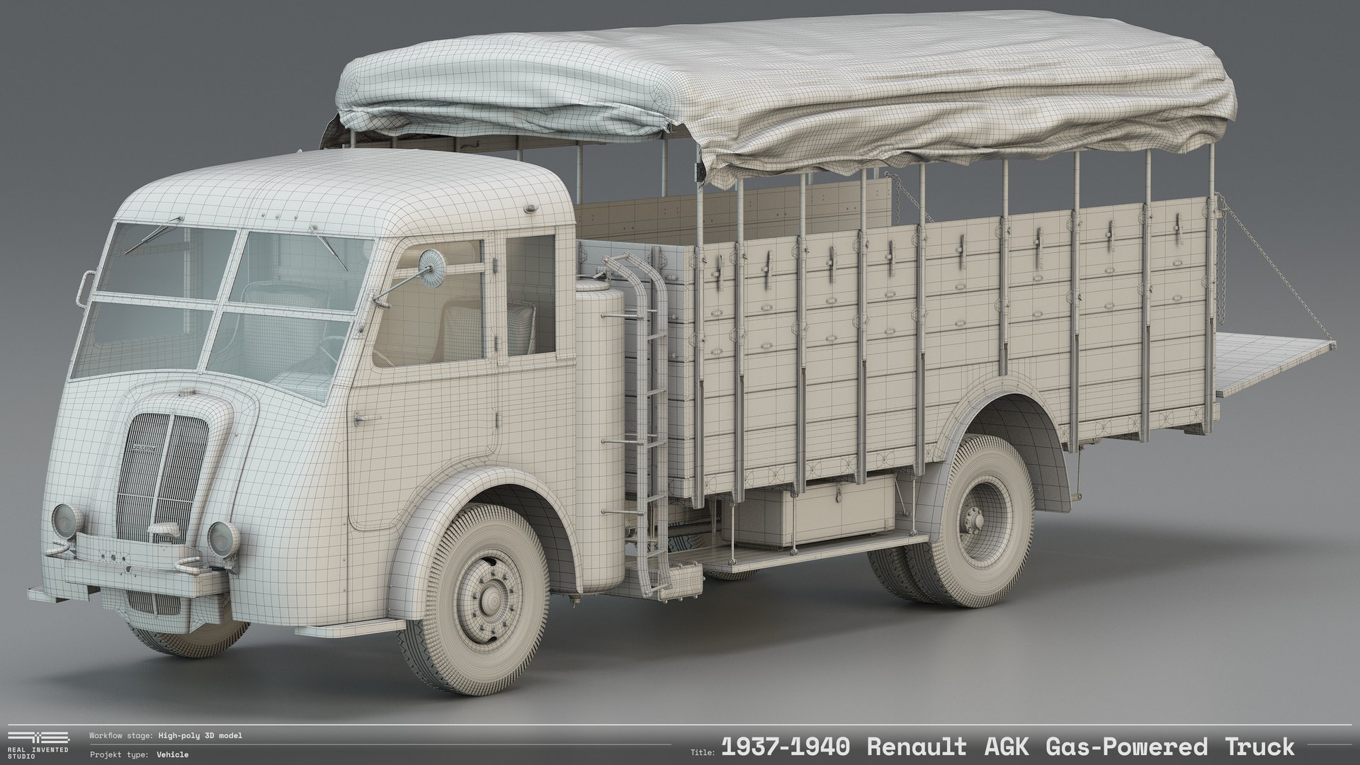 Renault AGK Cargo Truck With Gas Generator 3D Model - TurboSquid 2281439