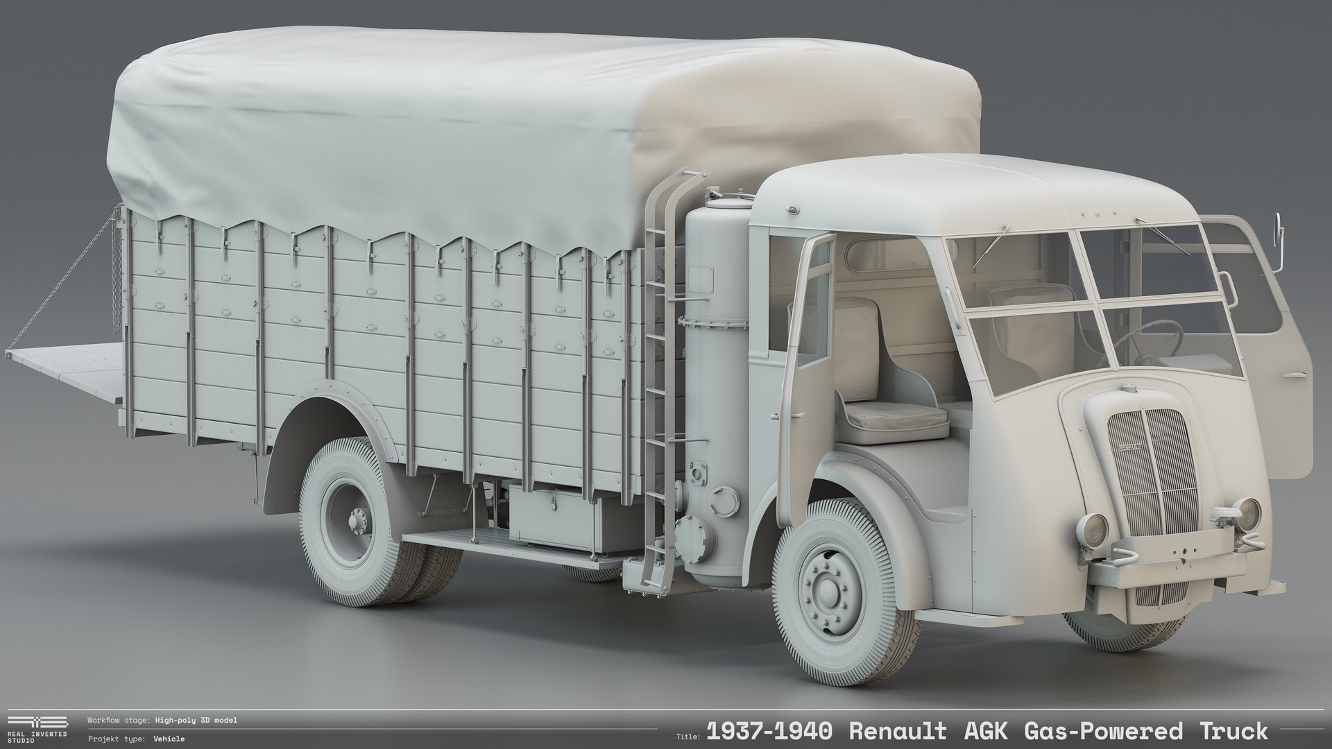 Renault AGK Cargo Truck With Gas Generator 3D Model - TurboSquid 2281439