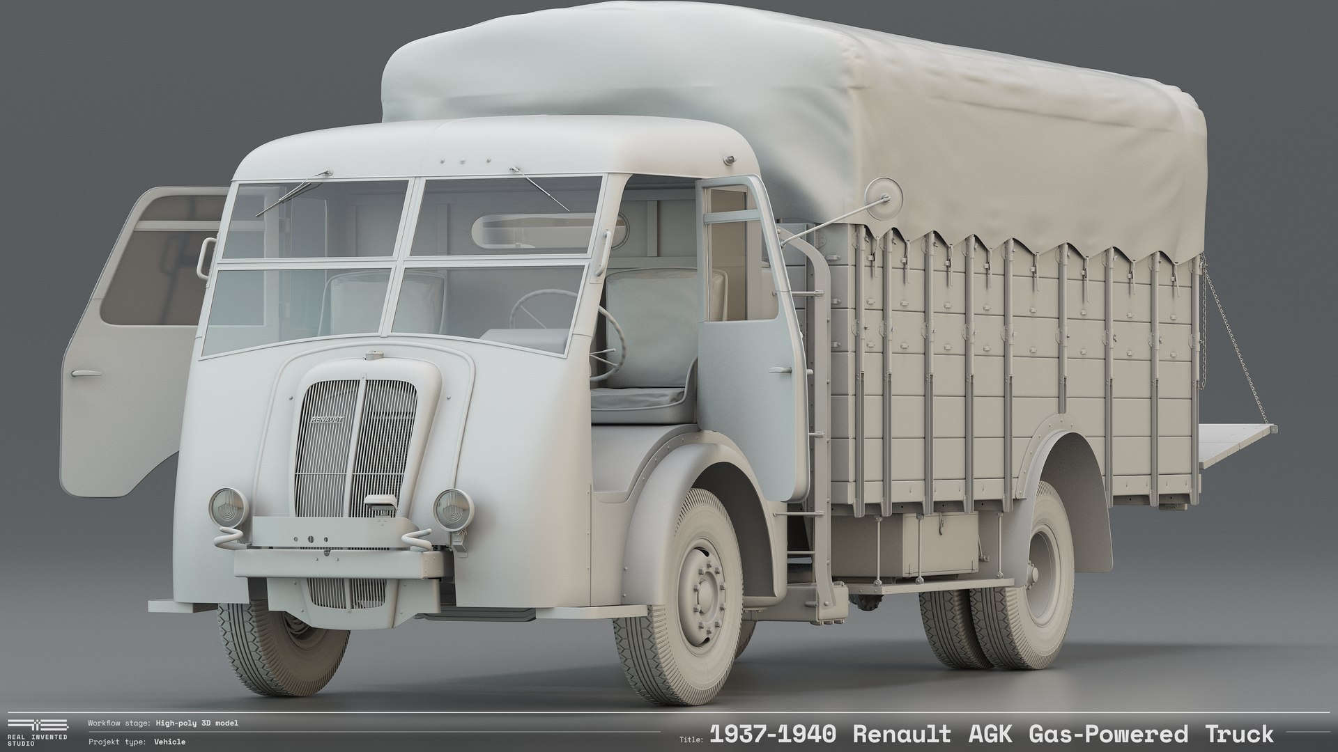 Renault AGK Cargo Truck With Gas Generator 3D Model - TurboSquid 2281439