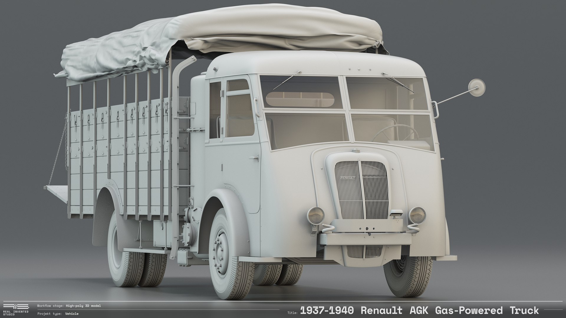 Renault AGK Cargo Truck With Gas Generator 3D Model - TurboSquid 2281439