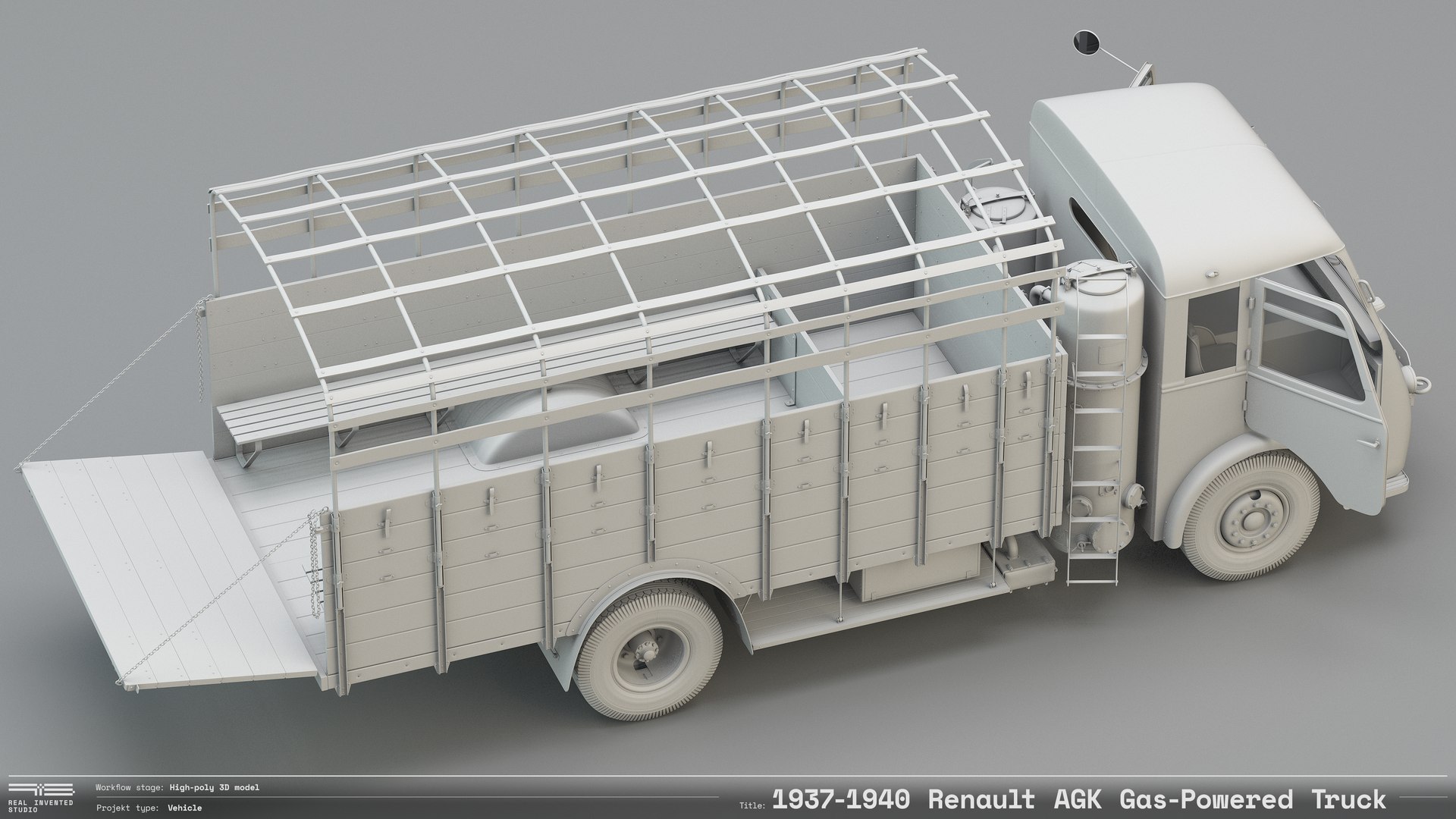 Renault AGK Cargo Truck With Gas Generator 3D Model - TurboSquid 2281439