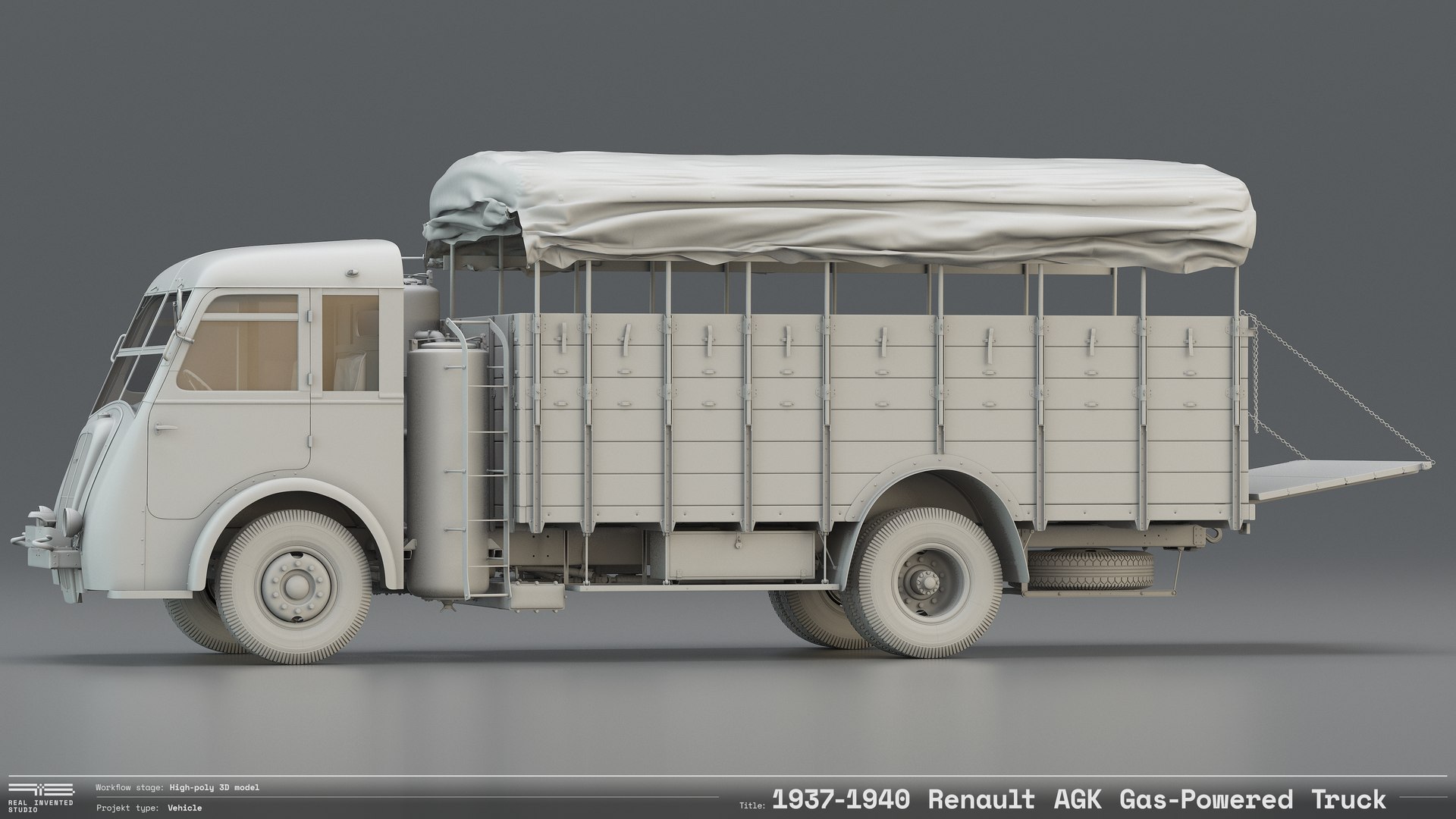 Renault AGK Cargo Truck With Gas Generator 3D Model - TurboSquid 2281439