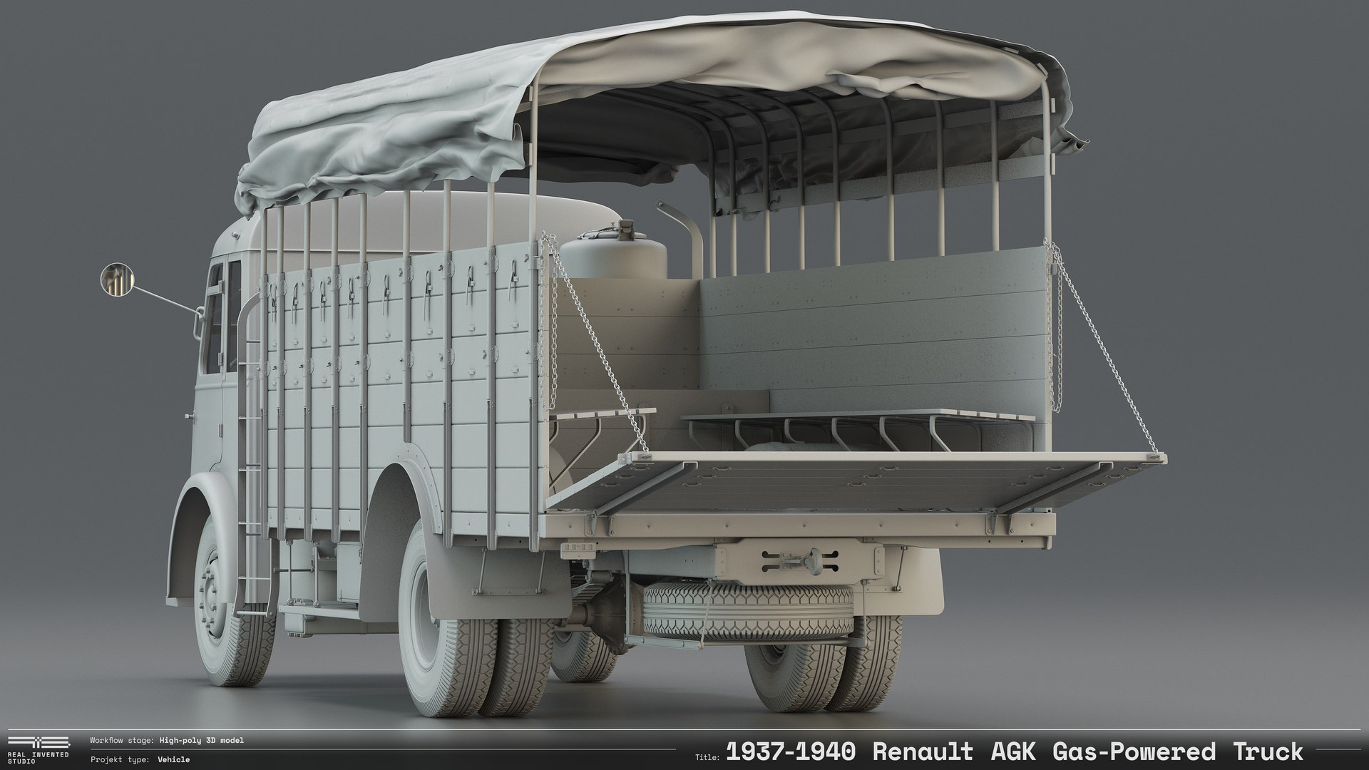Renault AGK Cargo Truck With Gas Generator 3D Model - TurboSquid 2281439
