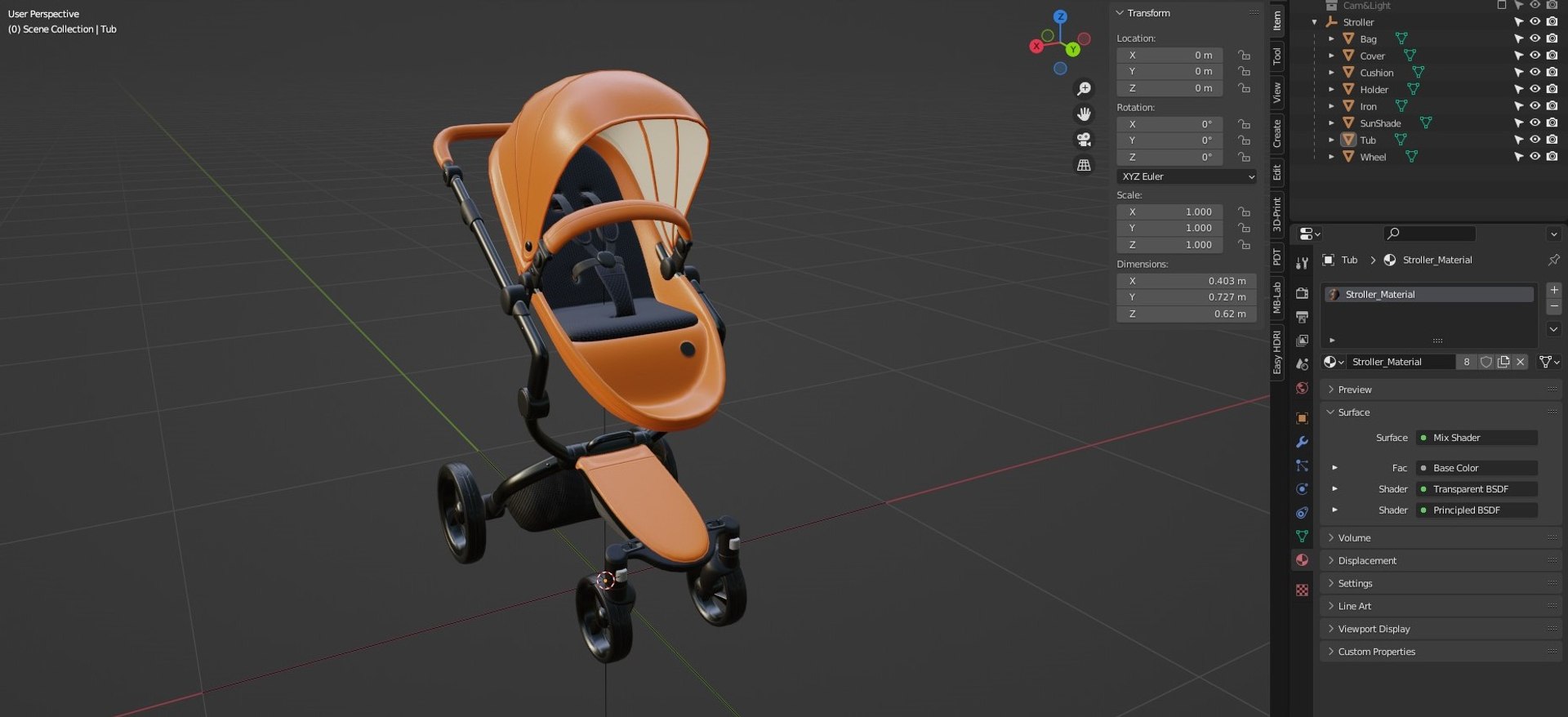 Stroller 3D 3D Model - TurboSquid 1994331