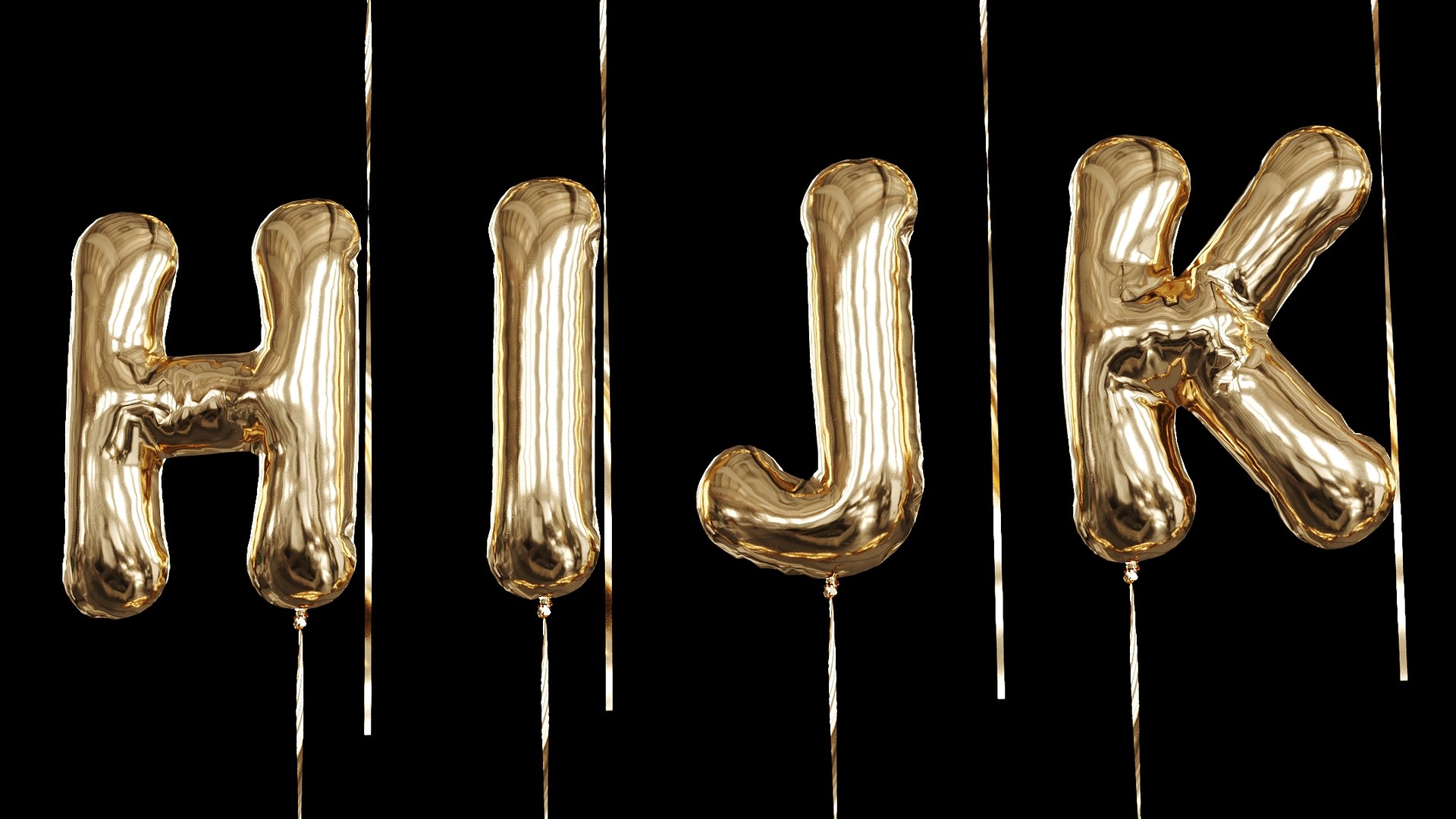 Balloons English Alphabet 3D Model - TurboSquid 1825536