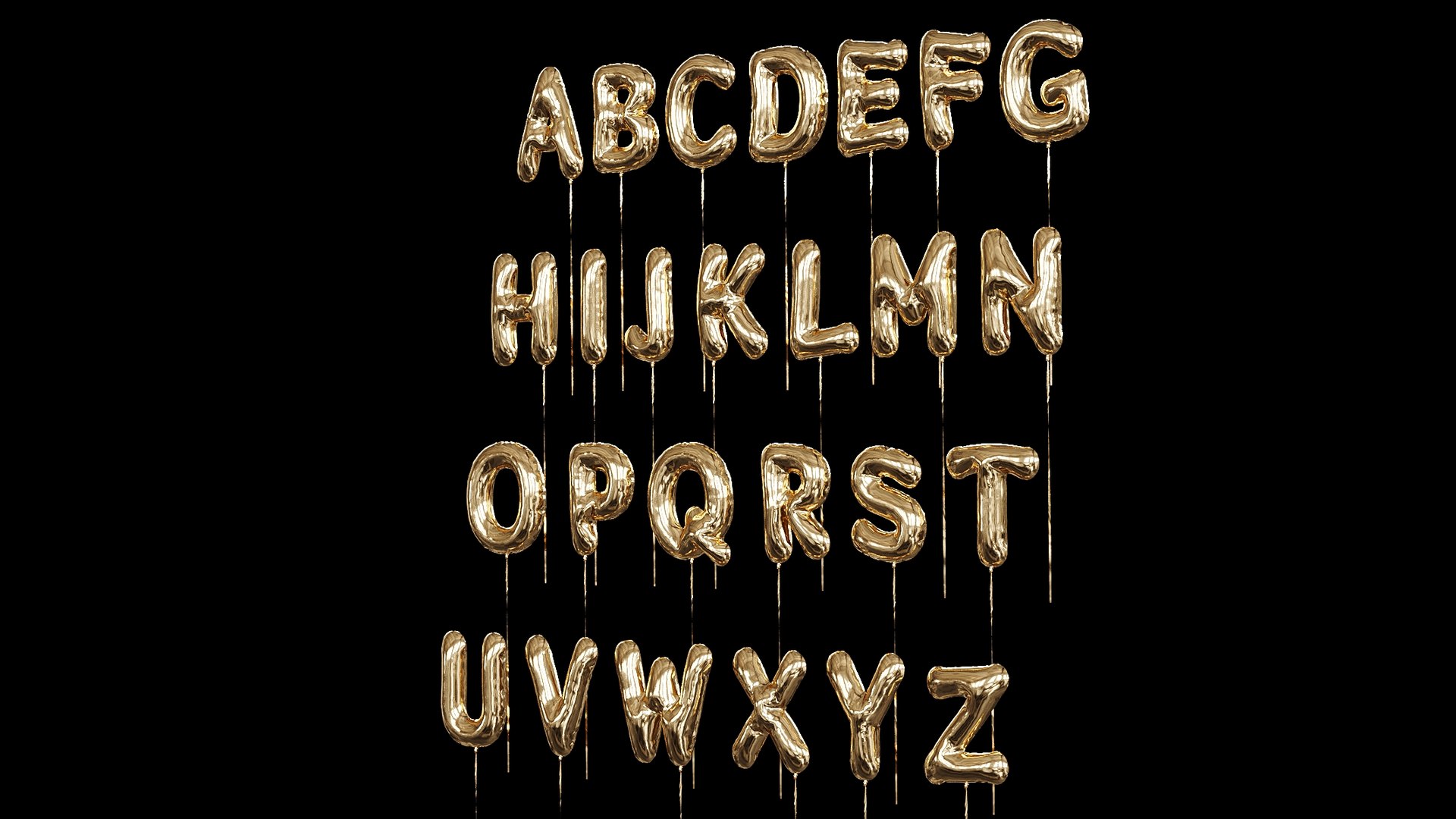 Balloons English Alphabet 3D Model - TurboSquid 1825536