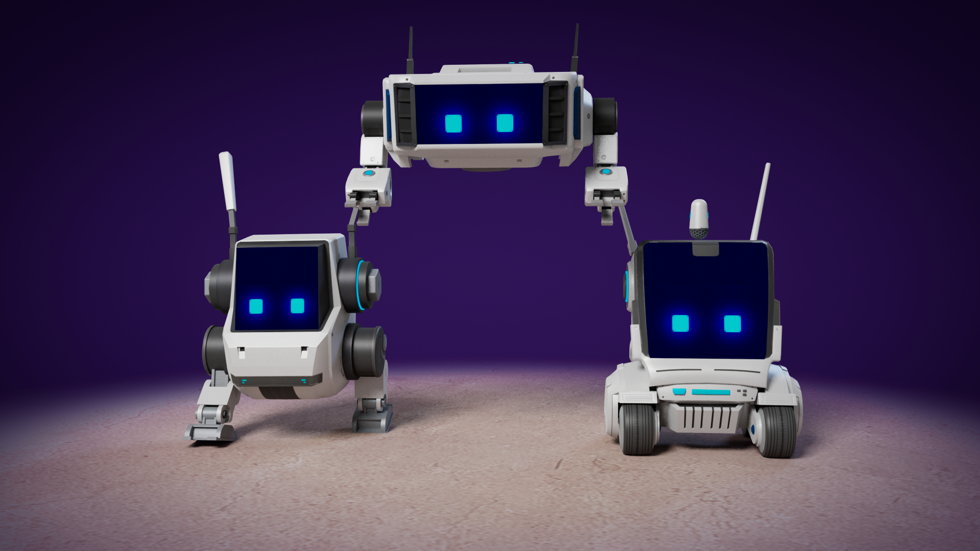 3D Model Cute White Robots - TurboSquid 2233716