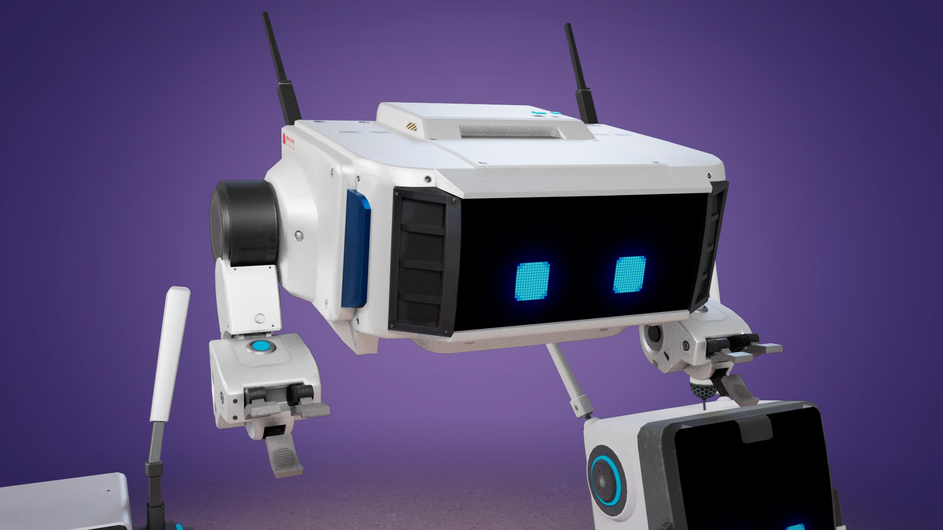 3D Model Cute White Robots - TurboSquid 2233716