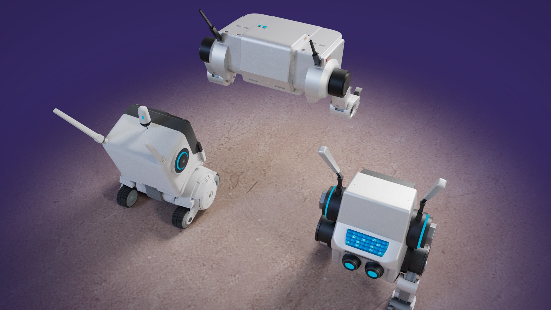 3D Model Cute White Robots - TurboSquid 2233716