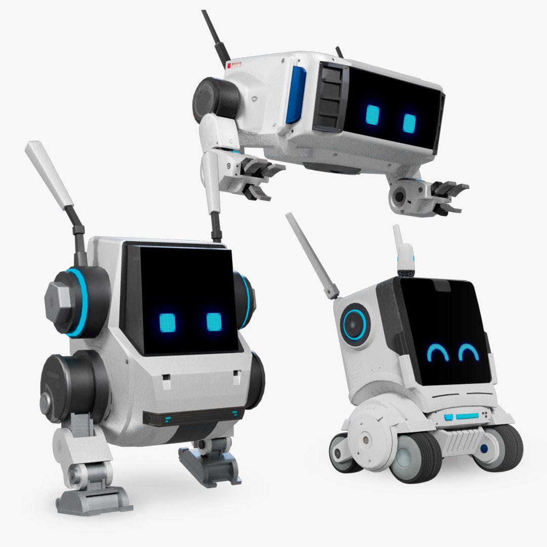 3D Model Cute White Robots - TurboSquid 2233716