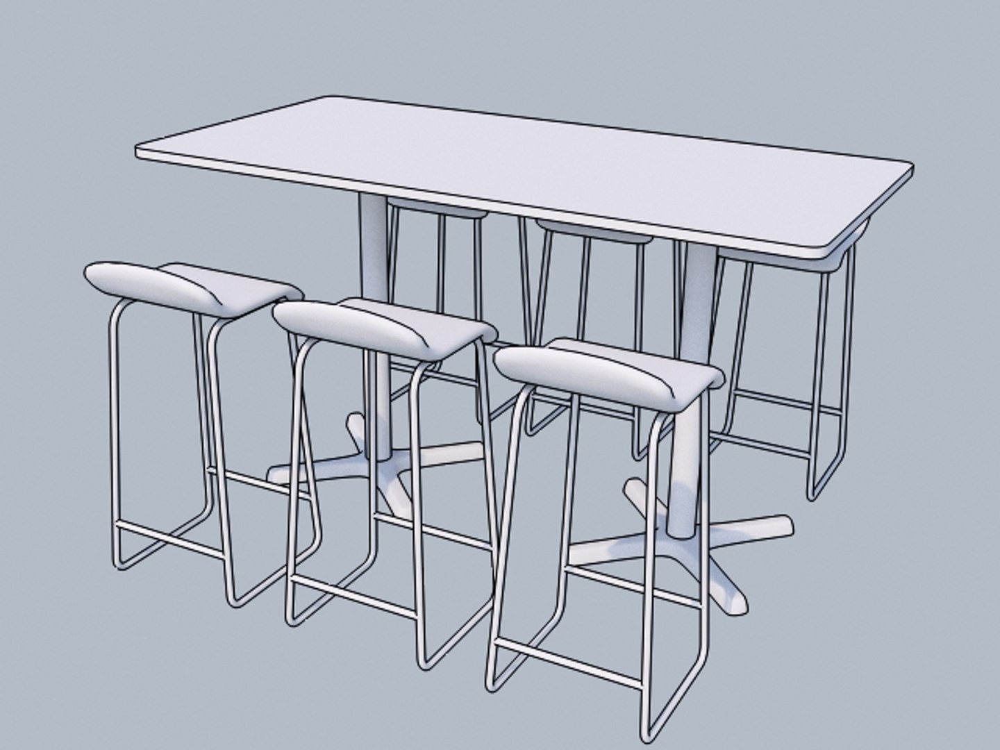 Restaurant dining table bar stool 3D model - TurboSquid 1373883