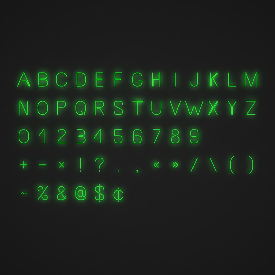 3d Model Neon Font