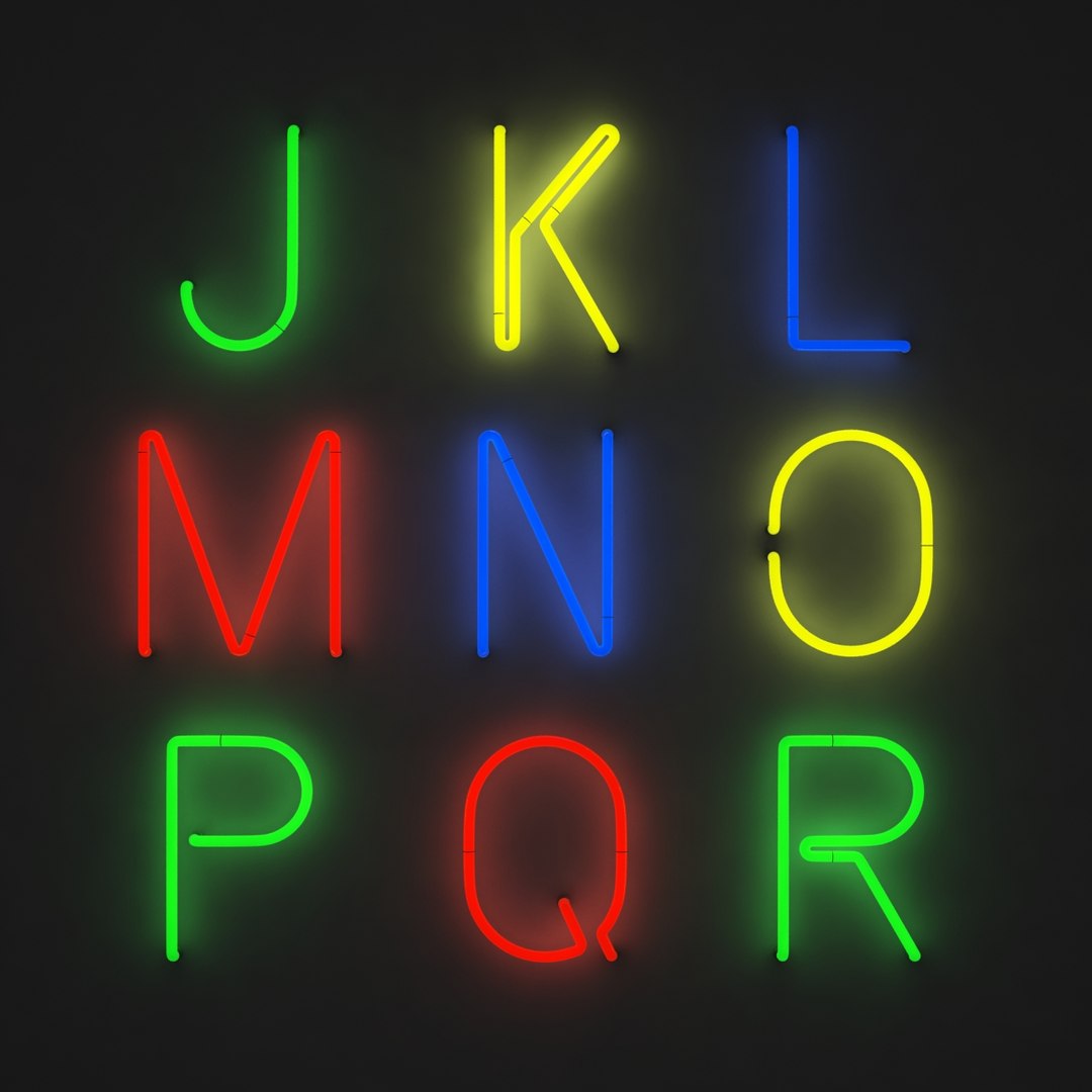 3d Model Neon Font