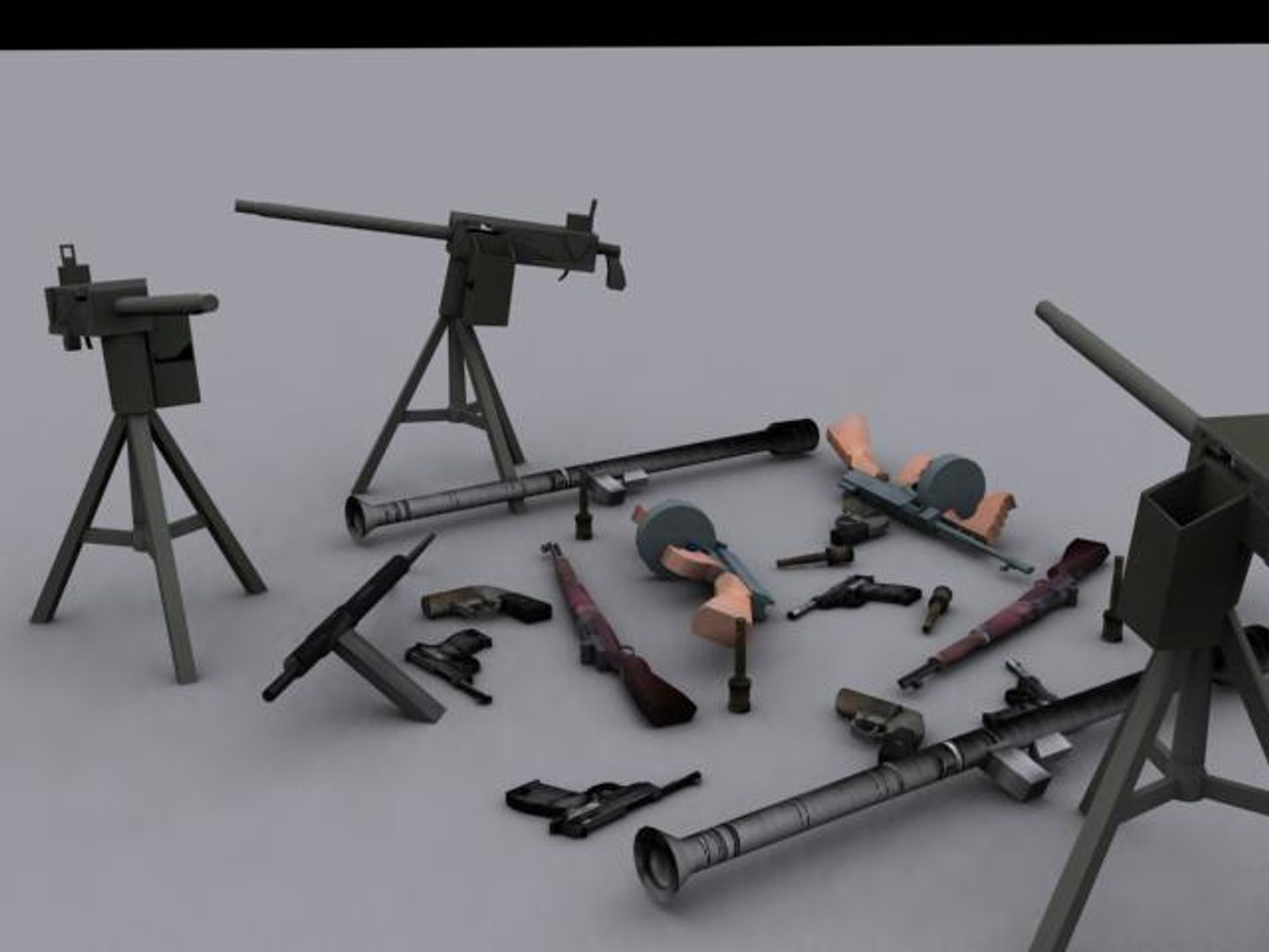 3d Model Guns Ww Weapon