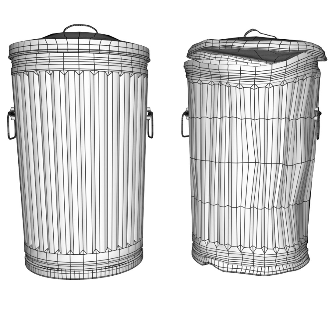 x garbage cans object