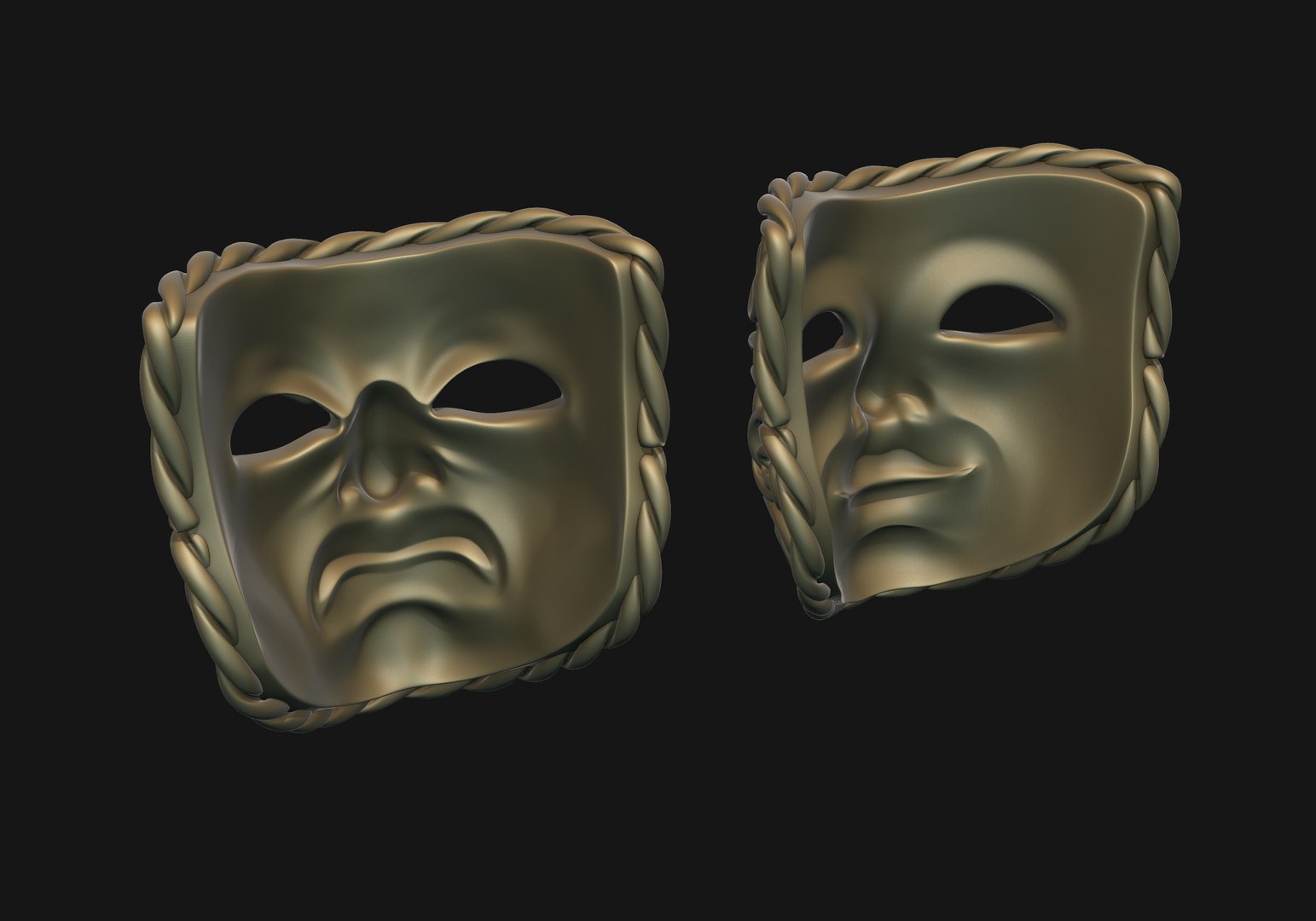 3D Theater Masks 3D Print - TurboSquid 1872950