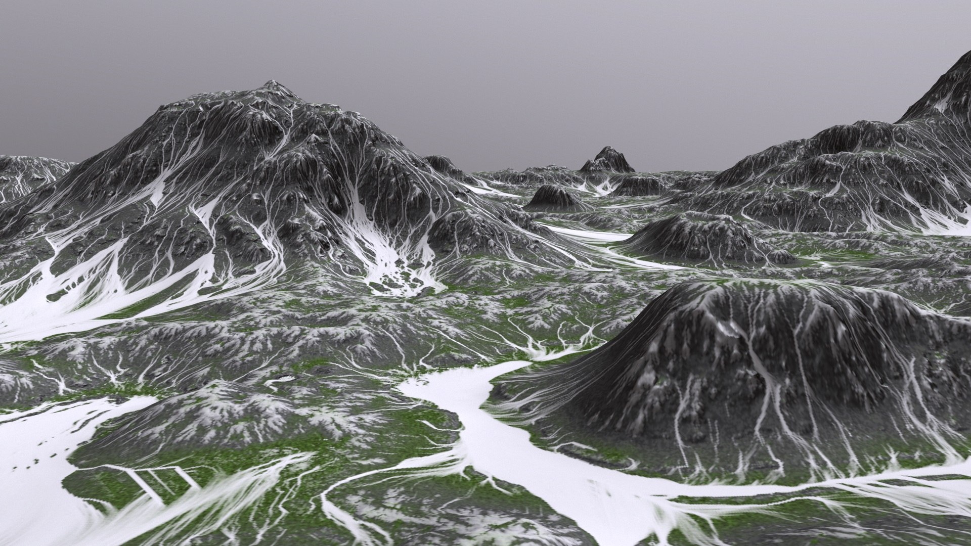 Hills Cliffs Terrain Obj