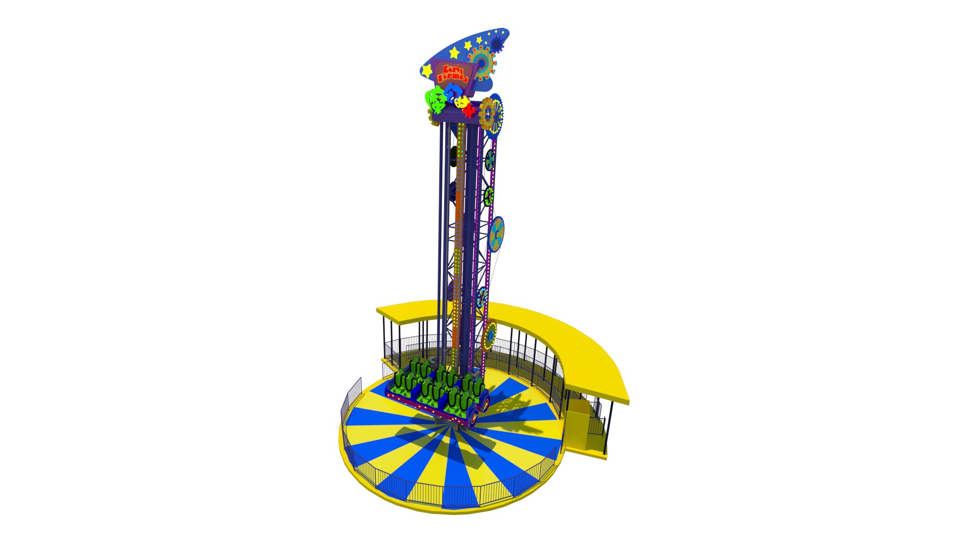 3D Jump Frog Drop Tower model - TurboSquid 2082304