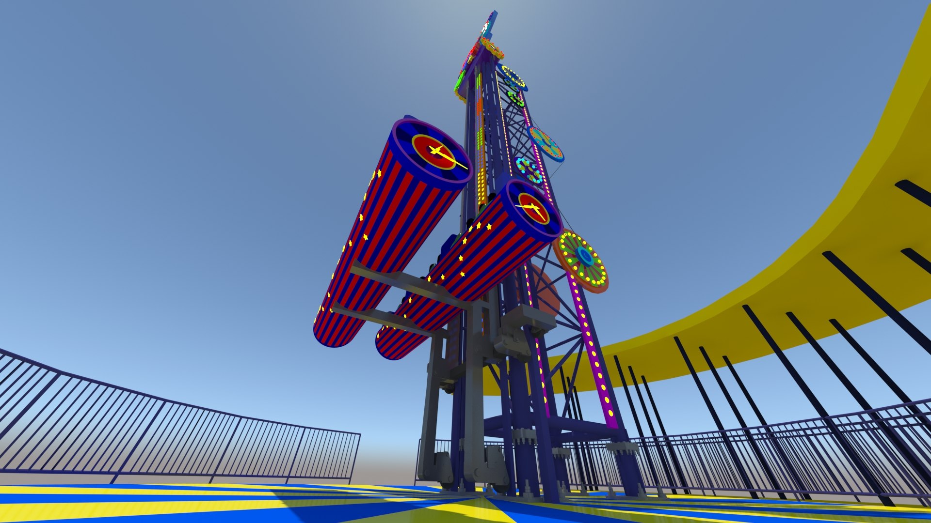 3D Jump Frog Drop Tower model - TurboSquid 2082304
