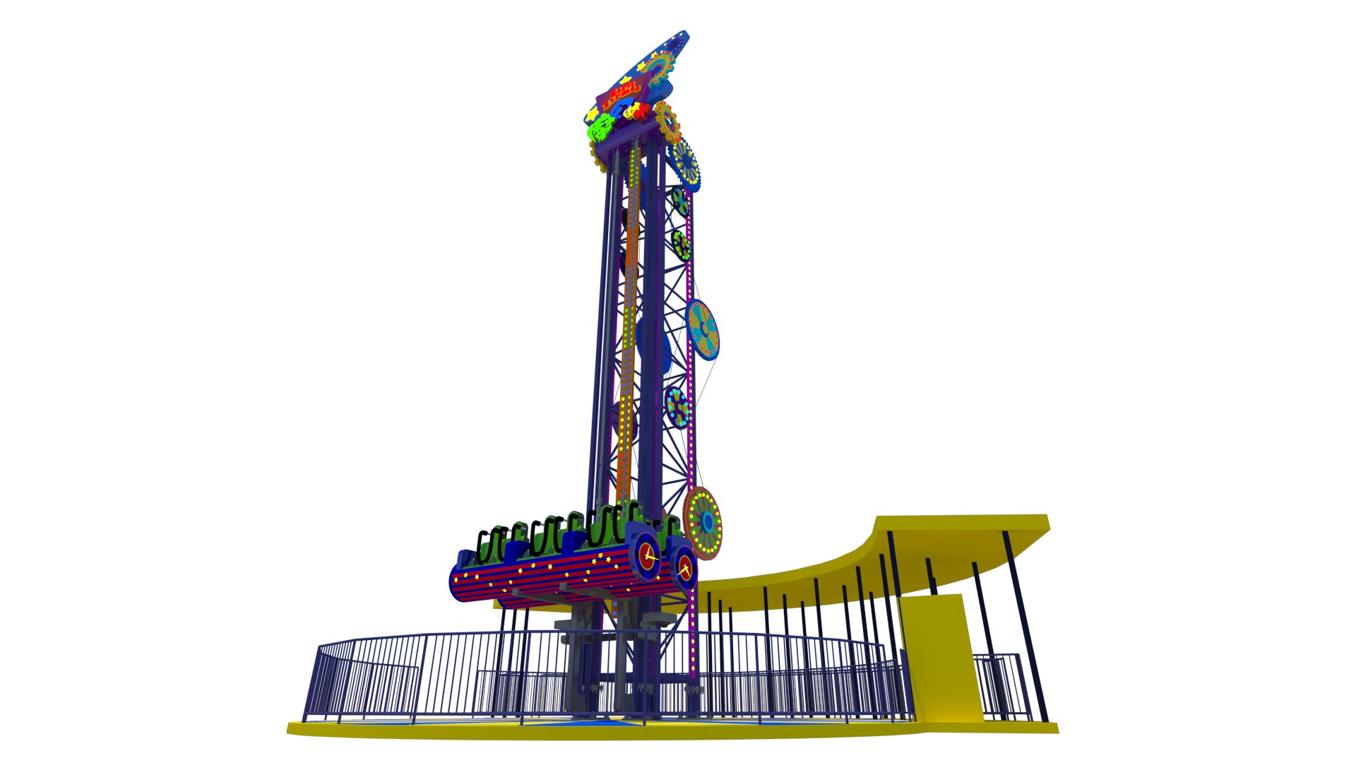 3D Jump Frog Drop Tower model - TurboSquid 2082304