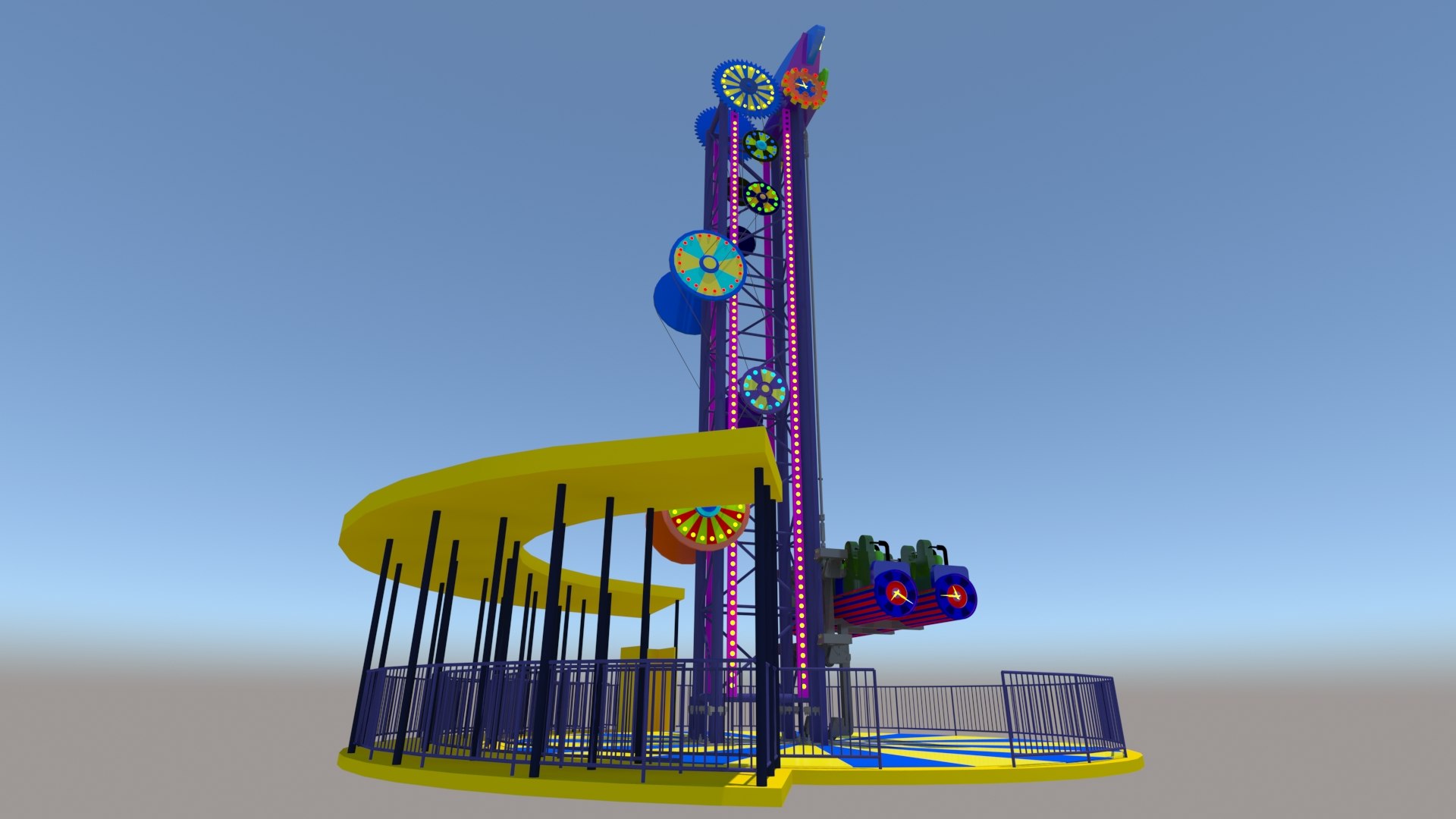 3D Jump Frog Drop Tower model - TurboSquid 2082304