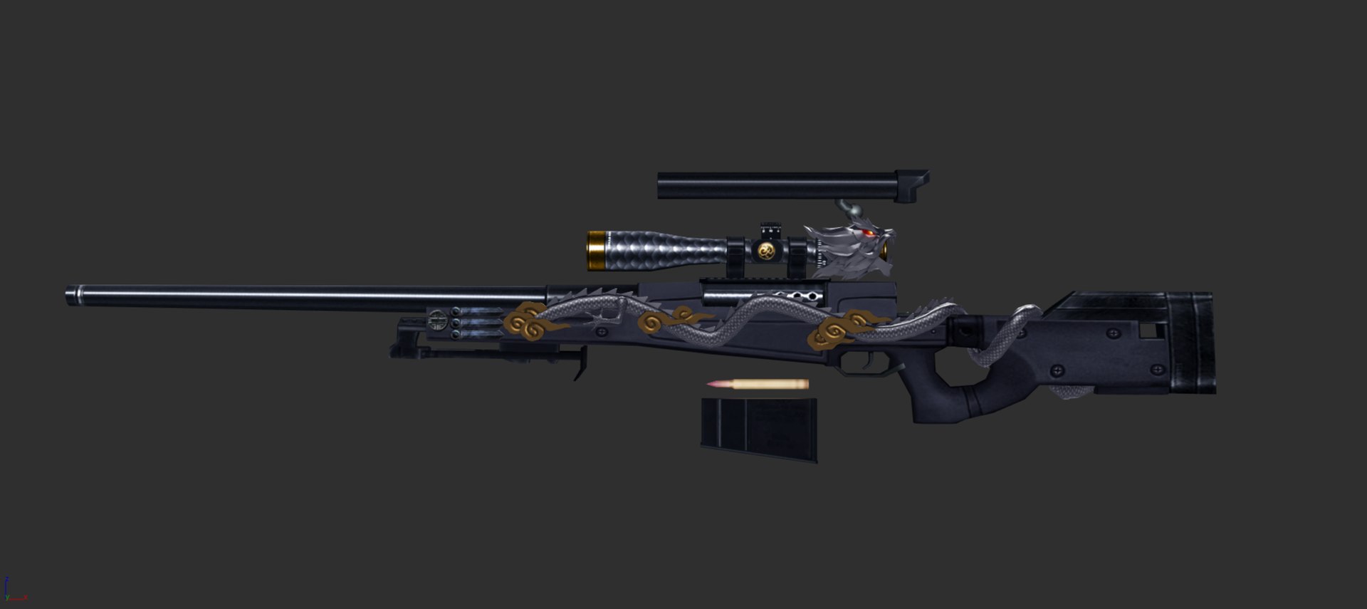 Gun AWP Inferno Handpainted Game Asset 3D - TurboSquid 2101311