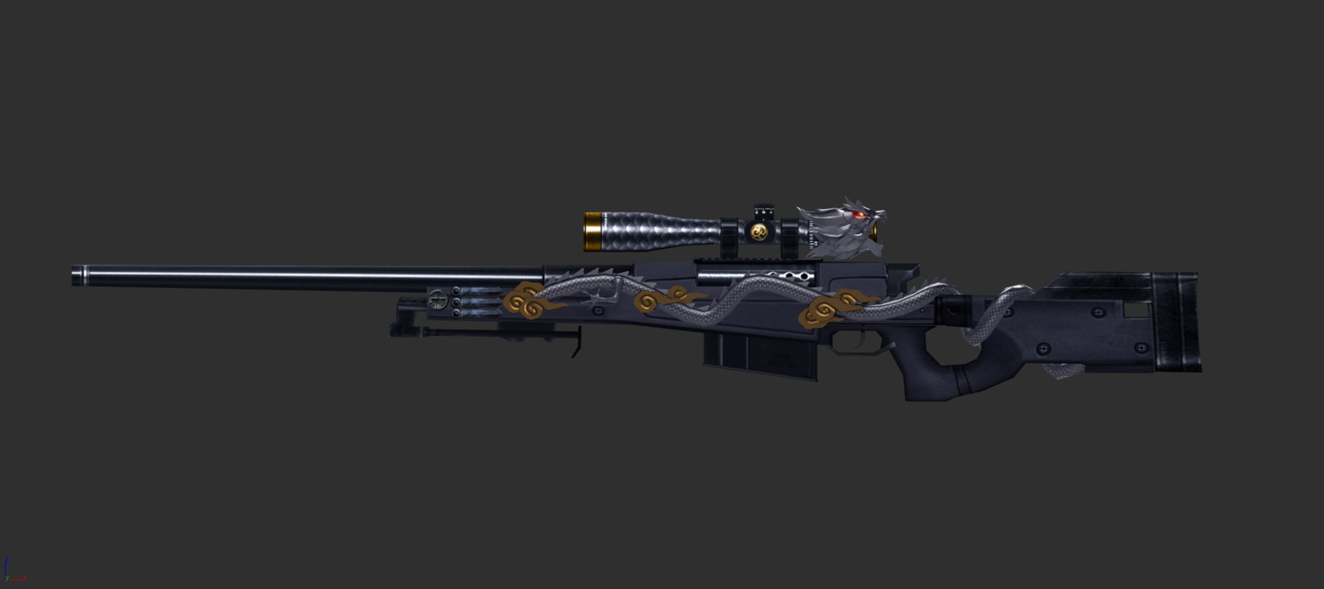 Gun AWP Inferno Handpainted Game Asset 3D - TurboSquid 2101311