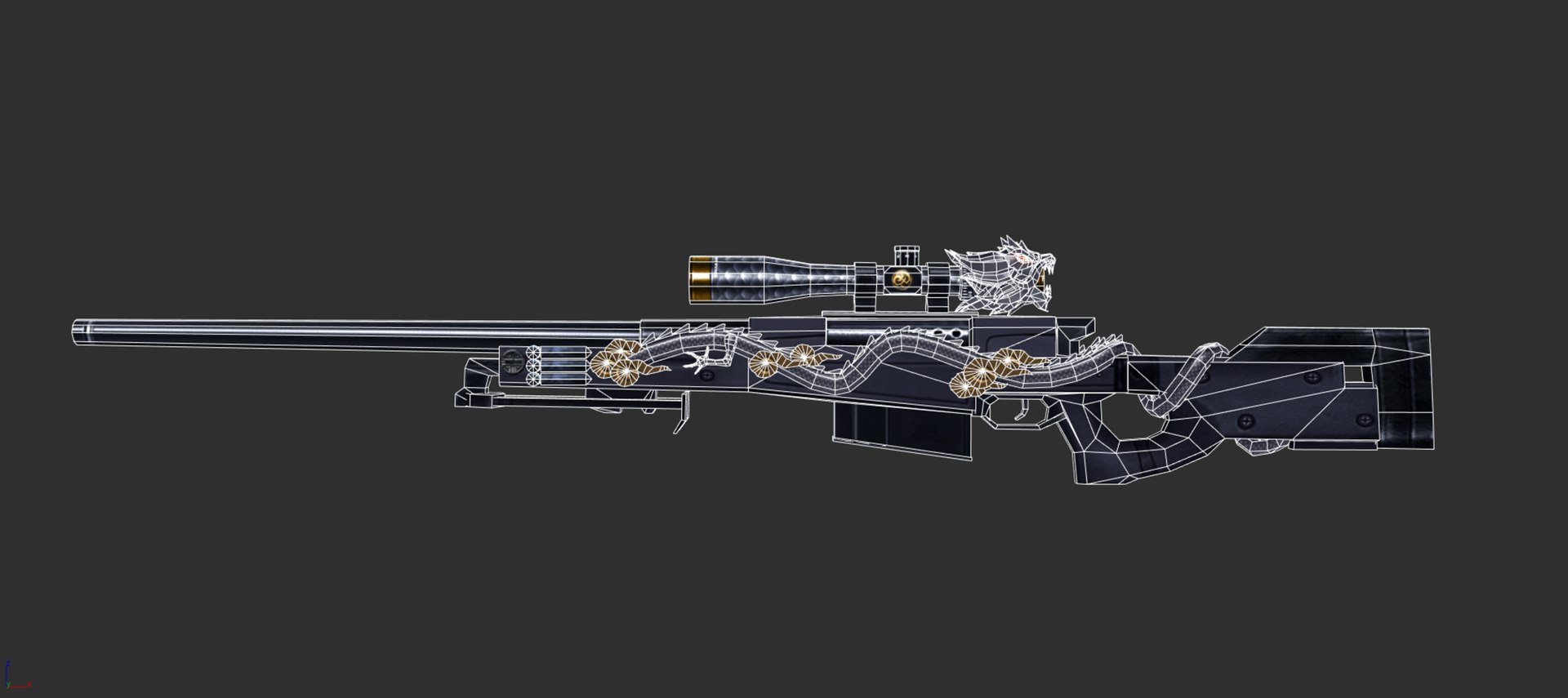 Gun AWP Inferno Handpainted Game Asset 3D - TurboSquid 2101311
