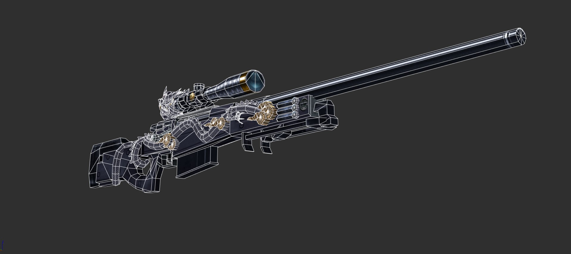 Gun AWP Inferno Handpainted Game Asset 3D - TurboSquid 2101311