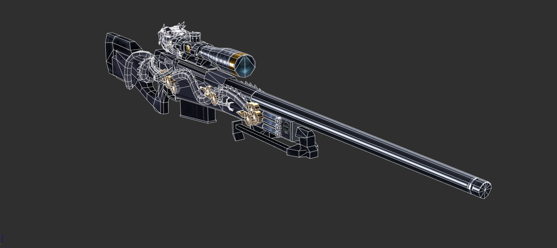Gun AWP Inferno Handpainted Game Asset 3D - TurboSquid 2101311
