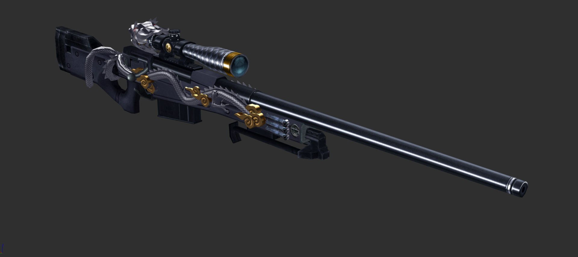 Gun AWP Inferno Handpainted Game Asset 3D - TurboSquid 2101311