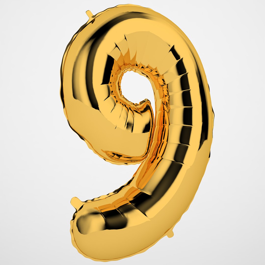 Foil balloon digit 3D model - TurboSquid 1377977