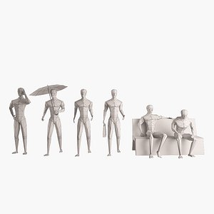 man silhouettes 3d model