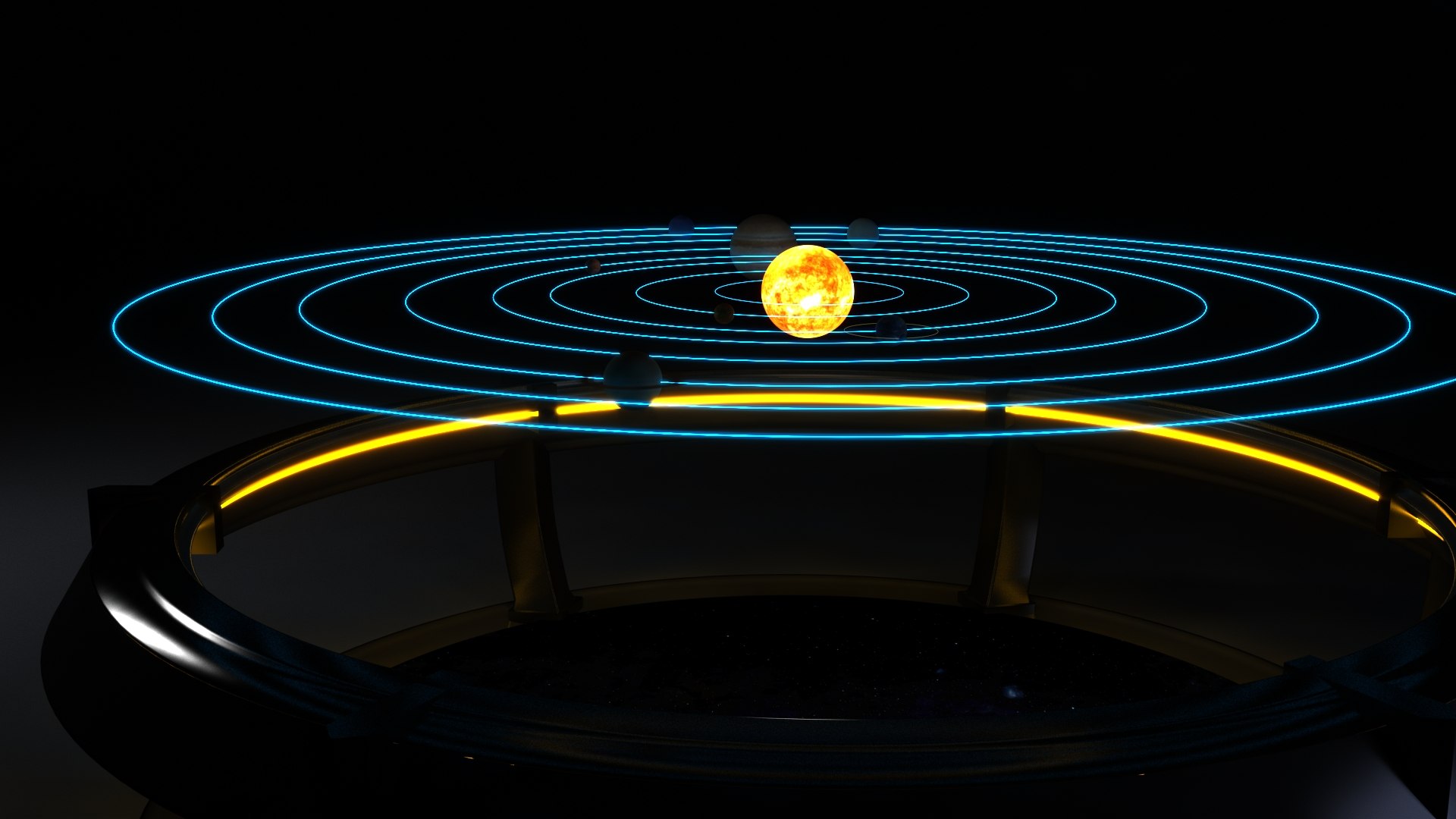 Solar System Hologram Platform 3D - TurboSquid 1963059