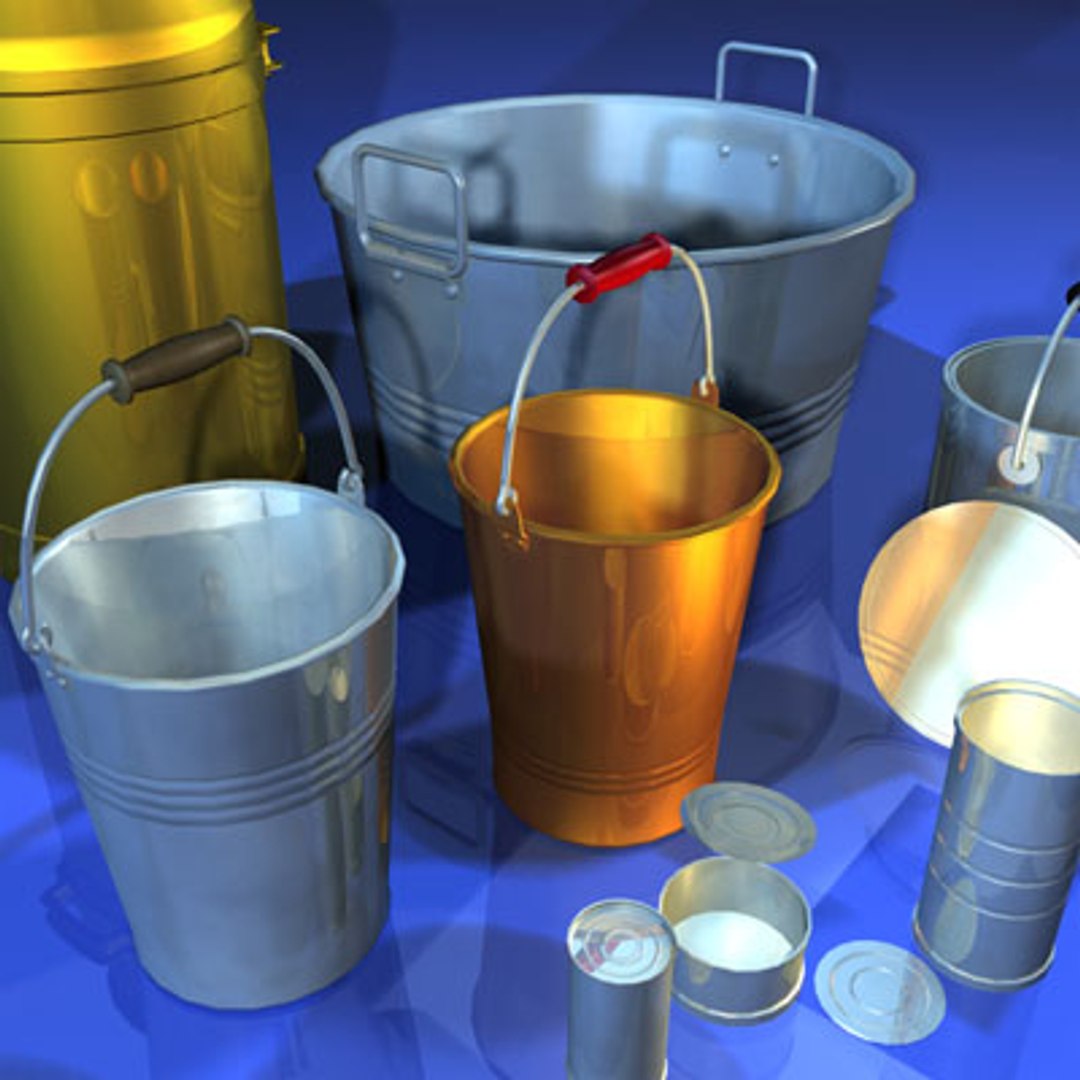 Metal Container 01 Bucket 3d Obj