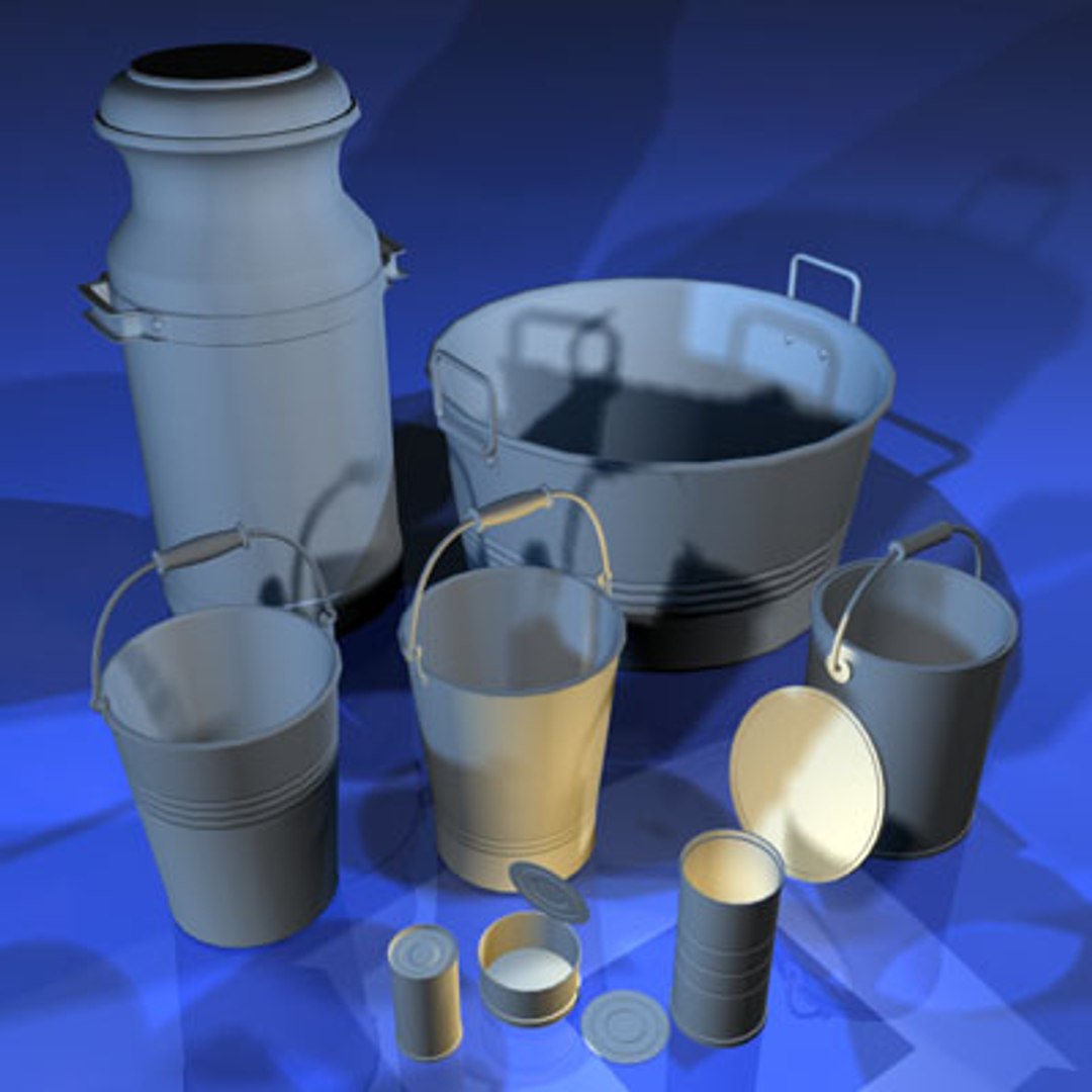 Metal Container 01 Bucket 3d Obj