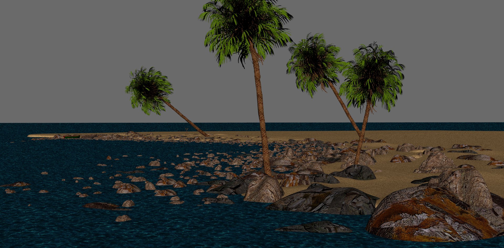 3D Beach Sunset Model - TurboSquid 1539410