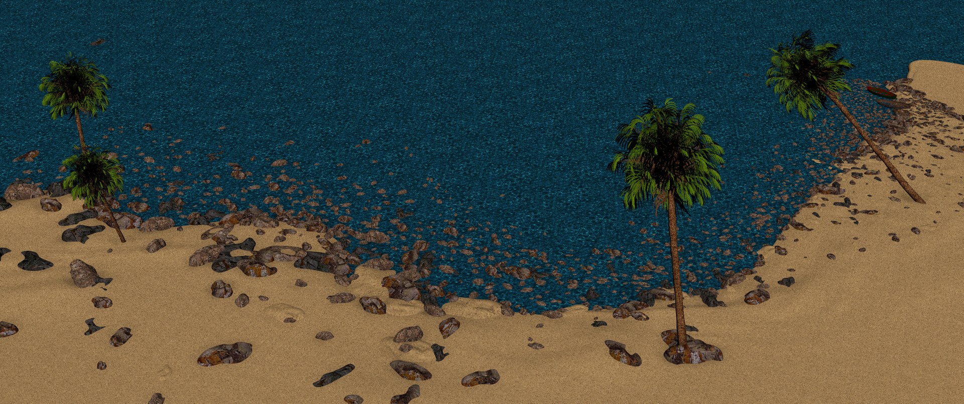 3D Beach Sunset Model - TurboSquid 1539410