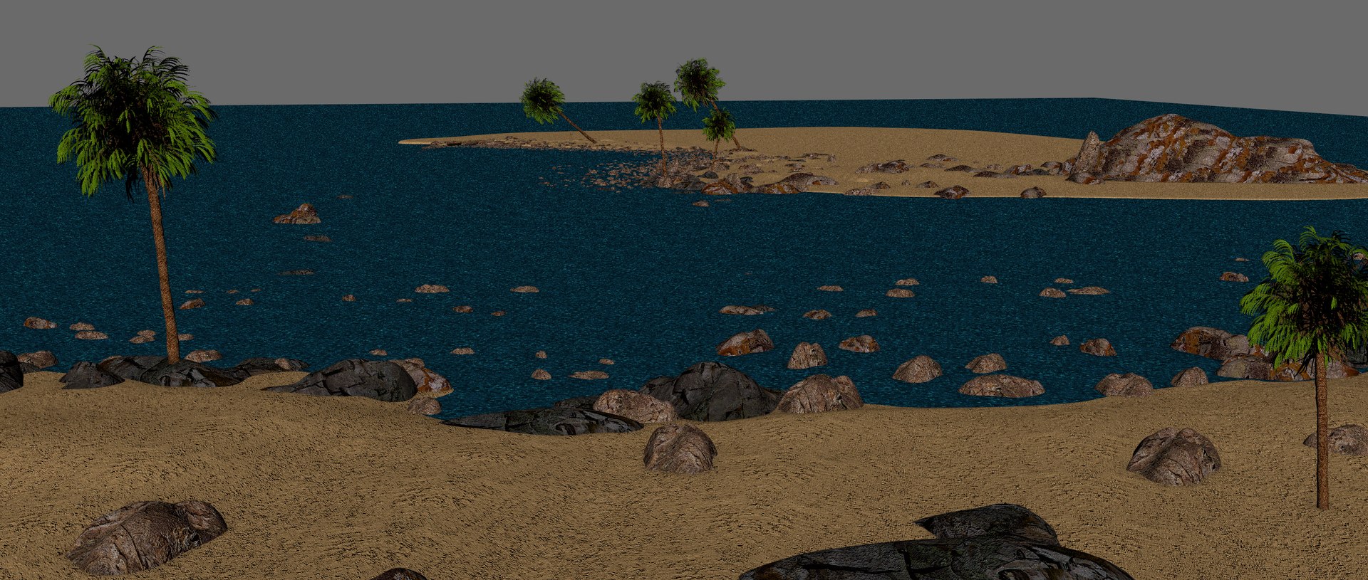 3D Beach Sunset Model - TurboSquid 1539410
