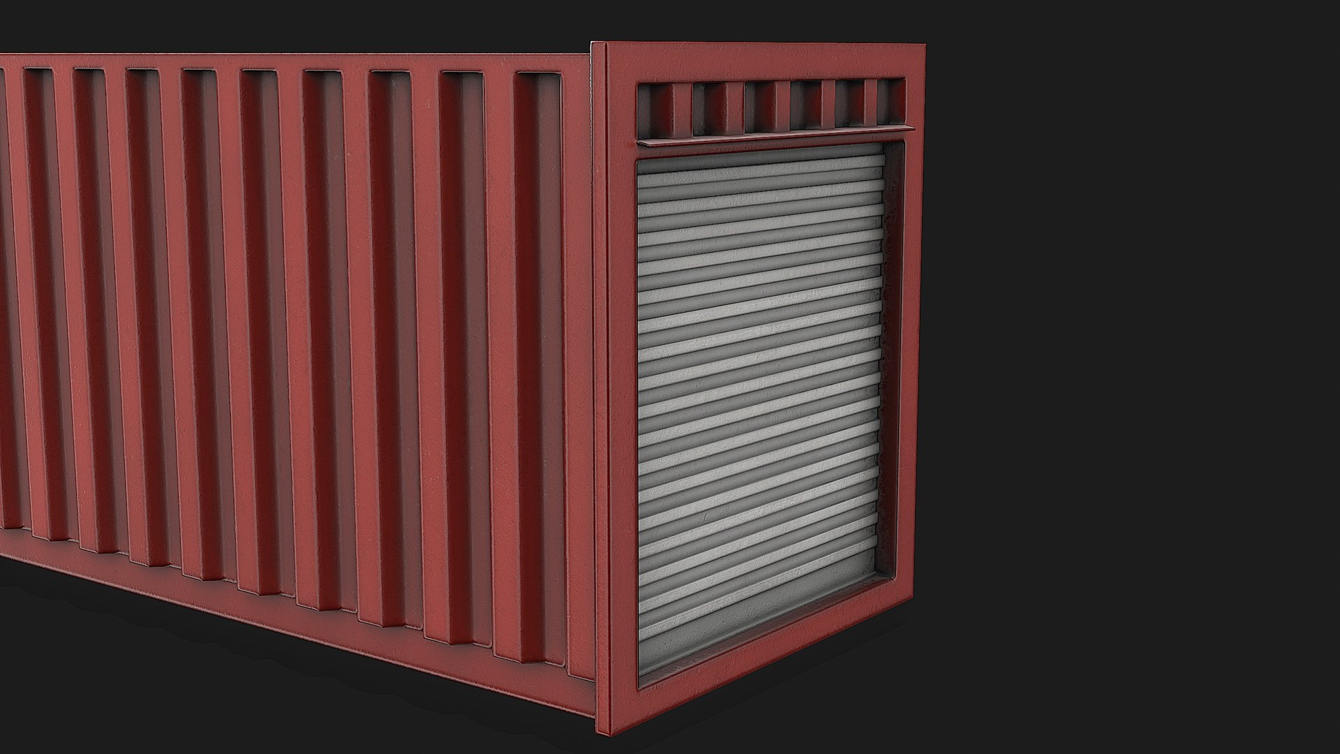 30ft Container With Roll-Up Door - Red 3D Model - TurboSquid 2151410