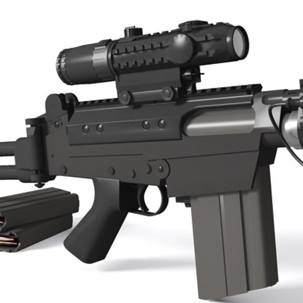 3d model sa58 osw fal carbine