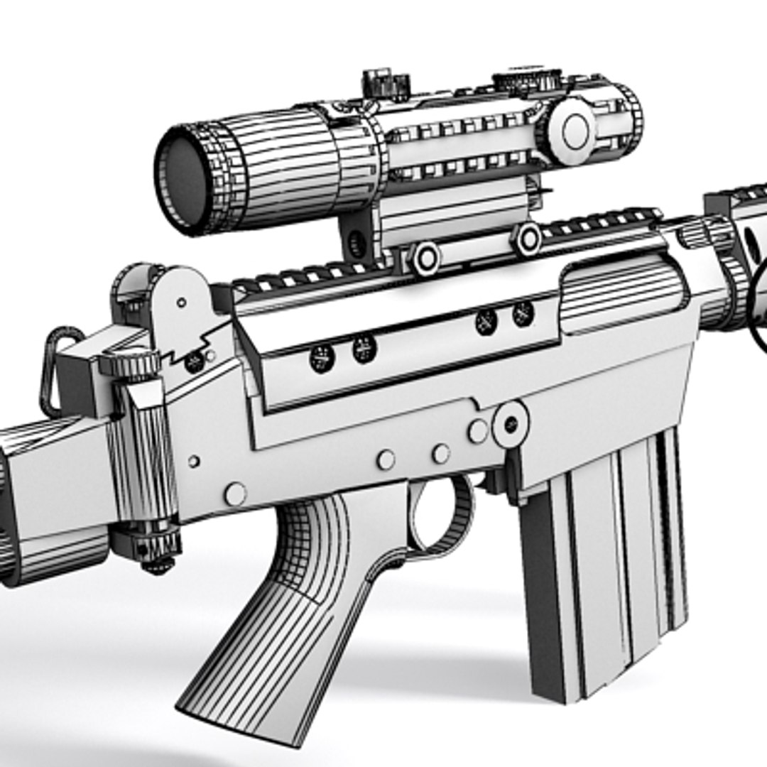 3d Model Sa58 Osw Fal Carbine