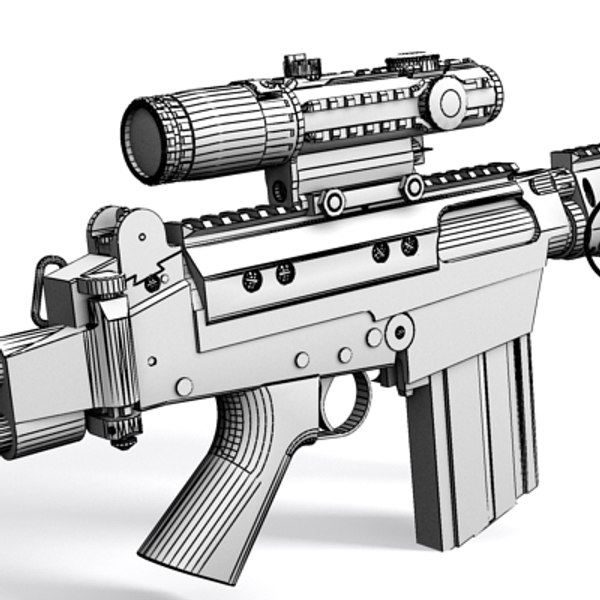 3d model sa58 osw fal carbine