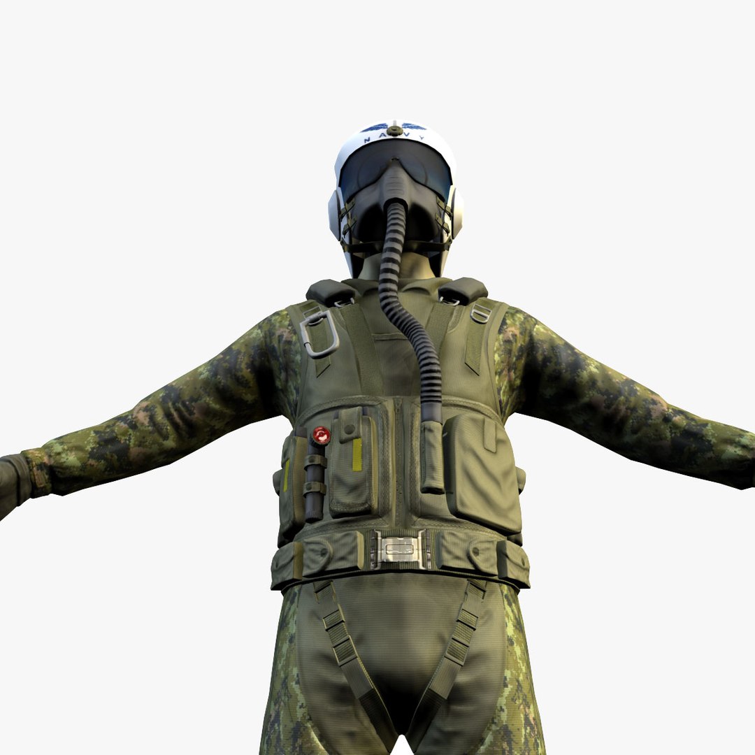 Usmc F-4 Phantom Pilot 3d Model